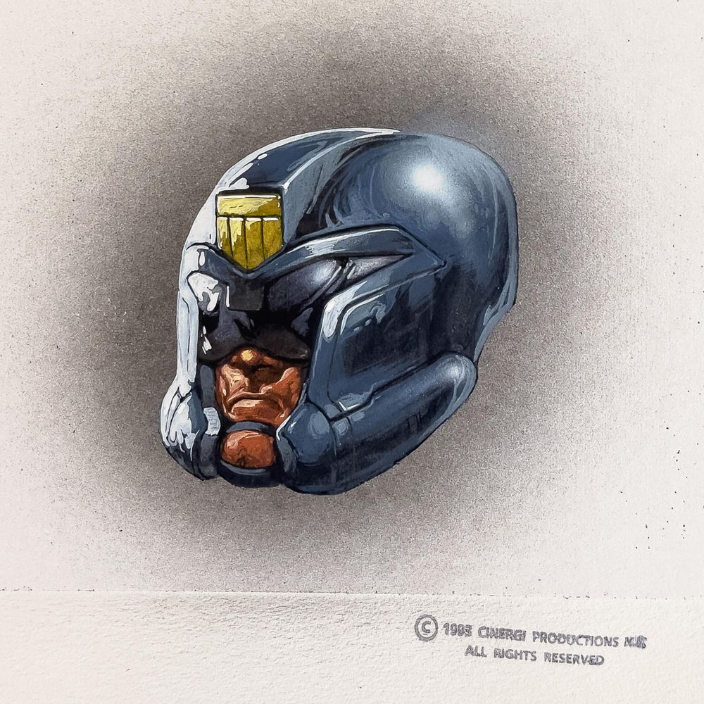 Judge Dredd (1995) - Hand-Painted Judge Helmet Concept Sketch