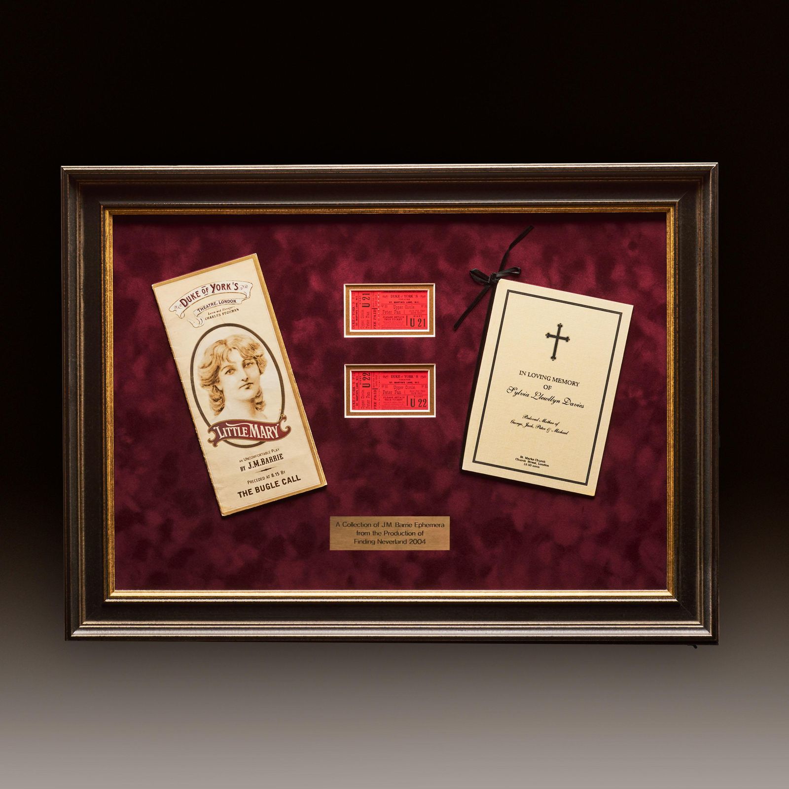 Production Ephemera Display Showcase - Finding Neverland