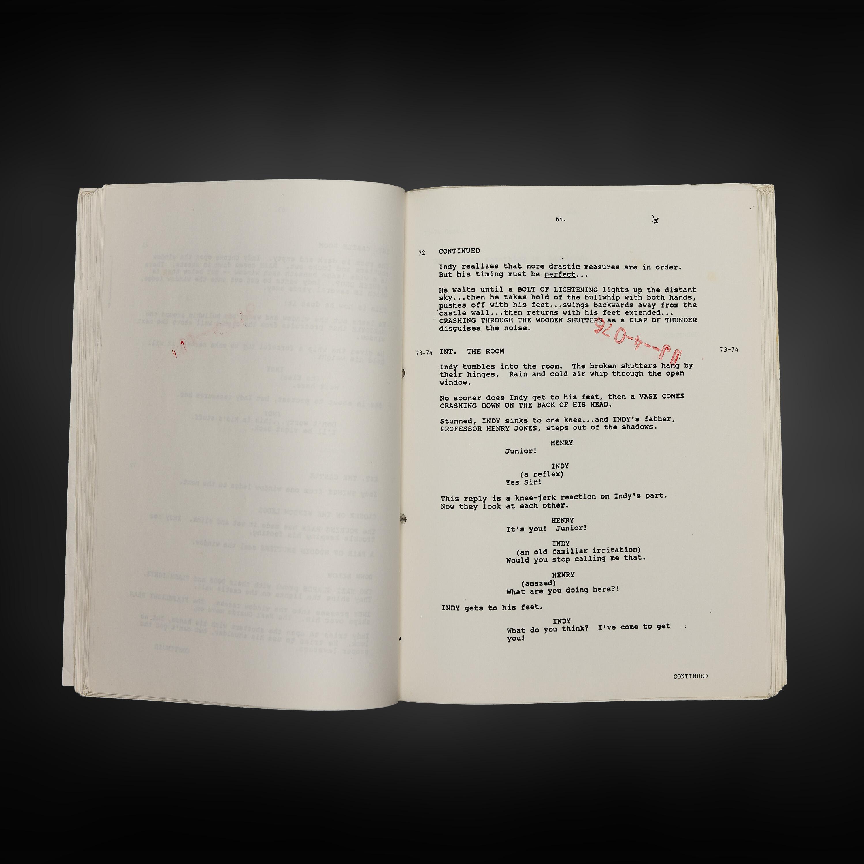 Rare Collector’s Original Production Screenplay for 'Indiana Jones and ...