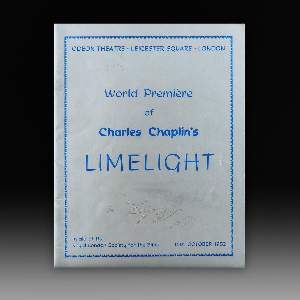 Rare Original Signed World Premiere Program for Chaplin's 'Limelight ...