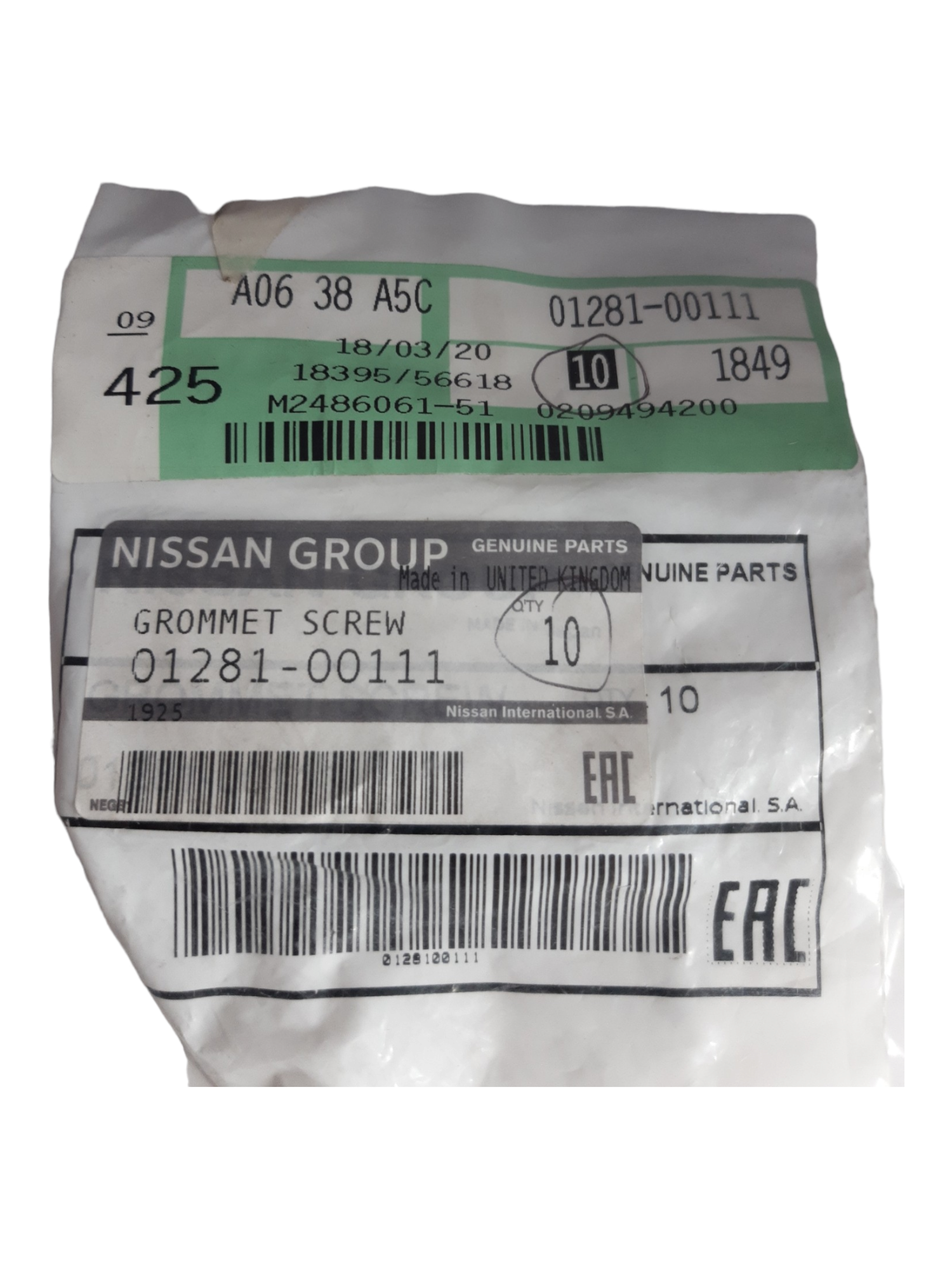 Nissan | Grommet Screw | 0128100111 | GFN Parts