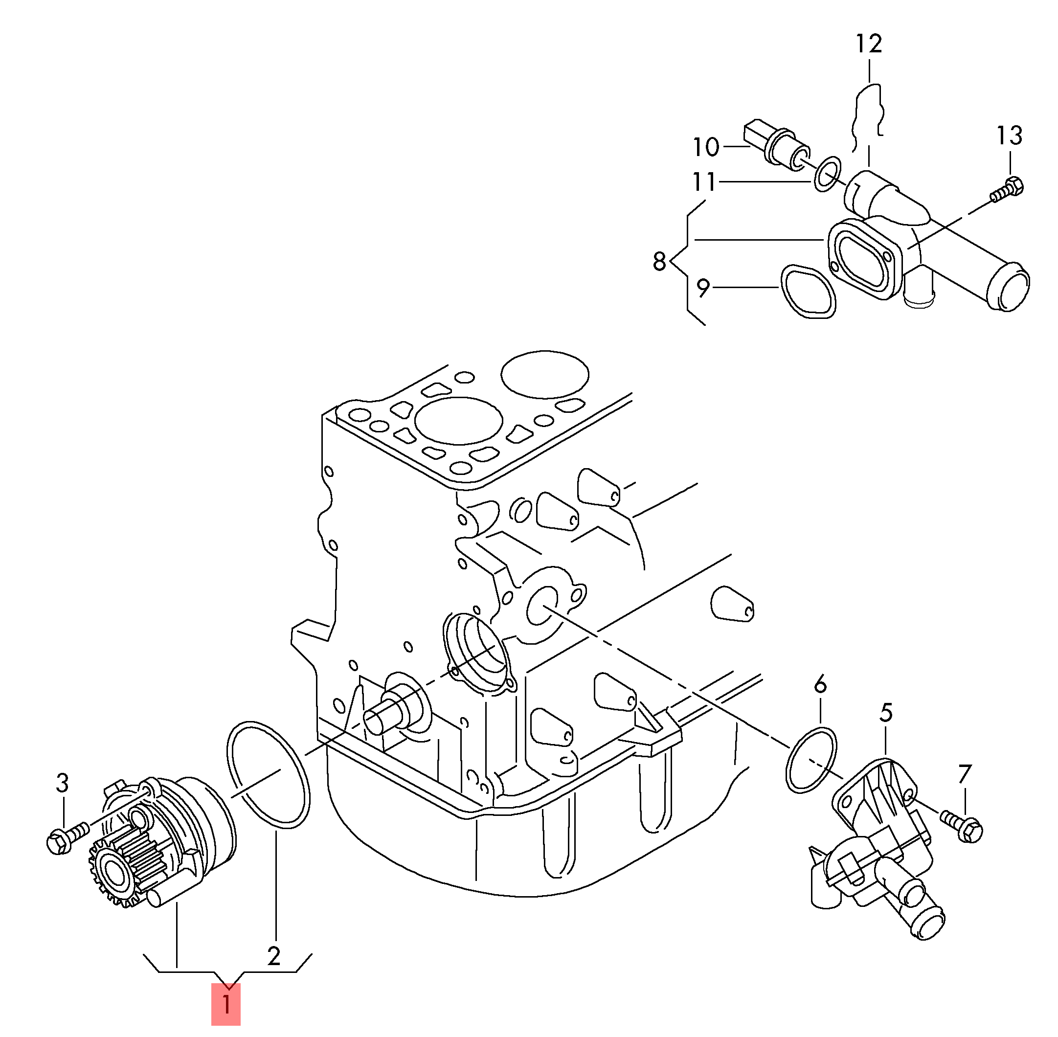 Volkswagen | Water Pump Assembly | 03L121011PX | For Audi / SEAT ...