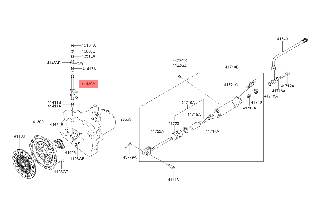 Hyundai | Complete Clutch Release Fork Shaft | 4143128020 | GFN Parts