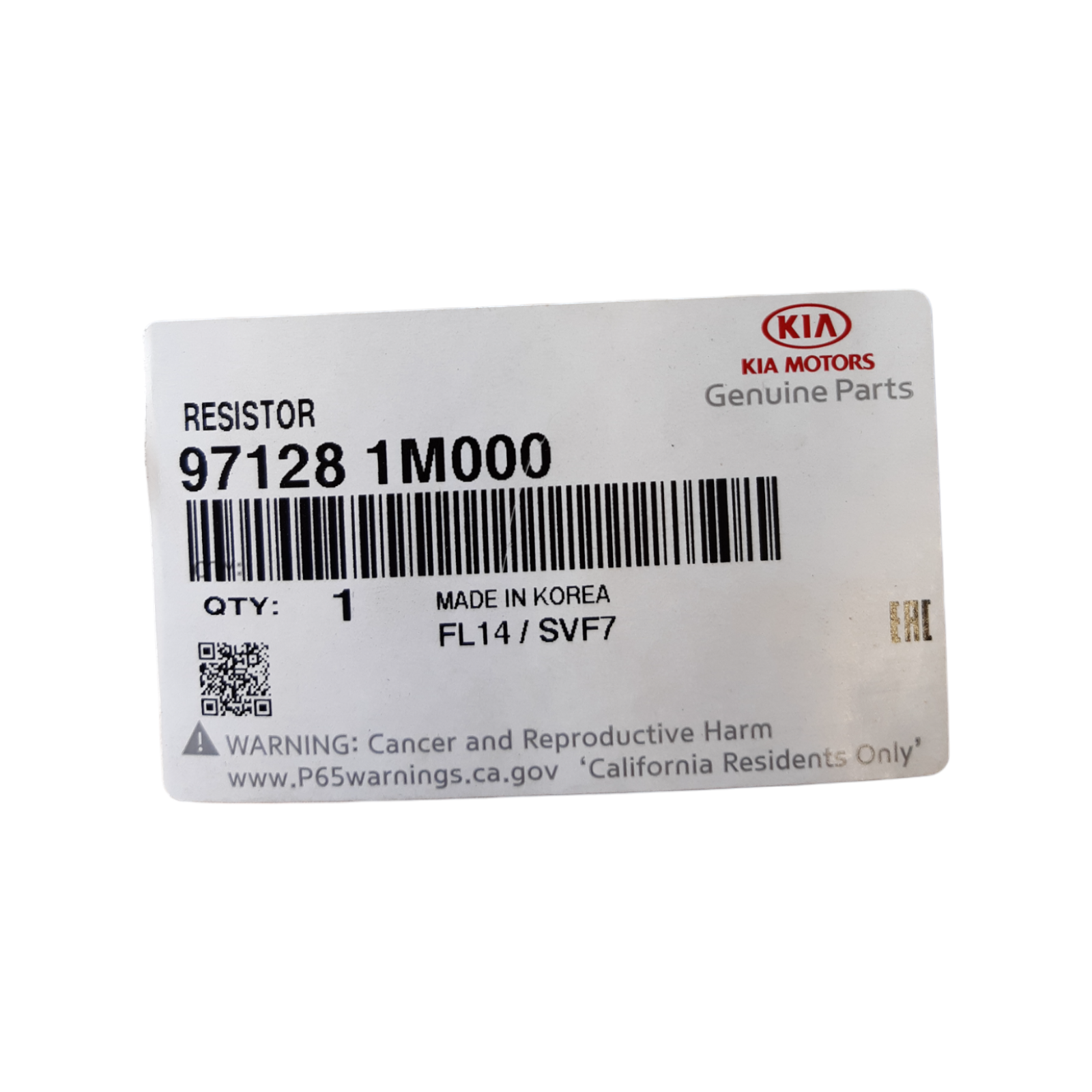 Genuine KIA Rio Heater blower resistor 971281M000