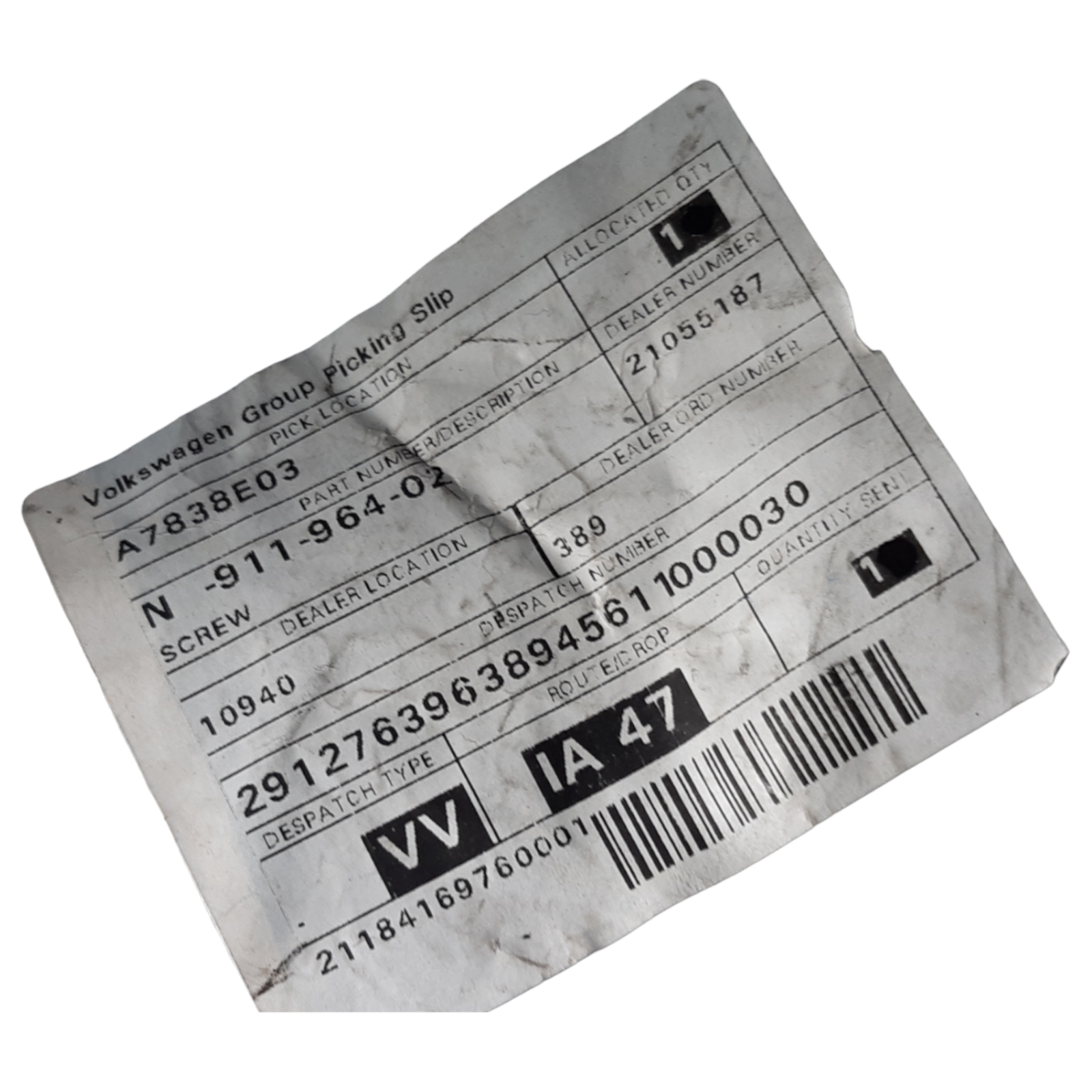 Genuine Volkswagen Screw M10x35 N91196402