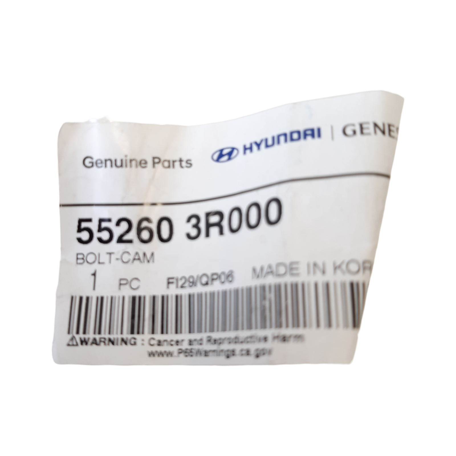 Genuine Hyundai / KIA Rear suspension cam bolt 552603R000