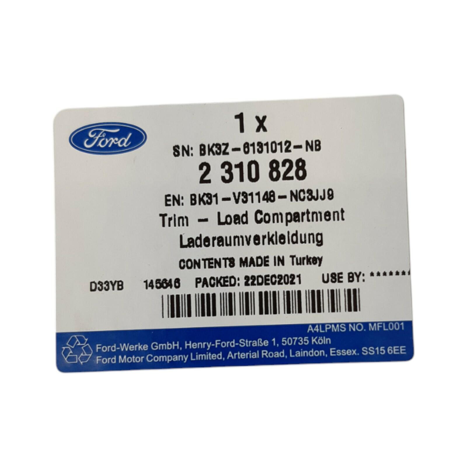 Ford Transit | Dark Palazzo Grey Load Compartment Trim | 2310828 | GFN ...