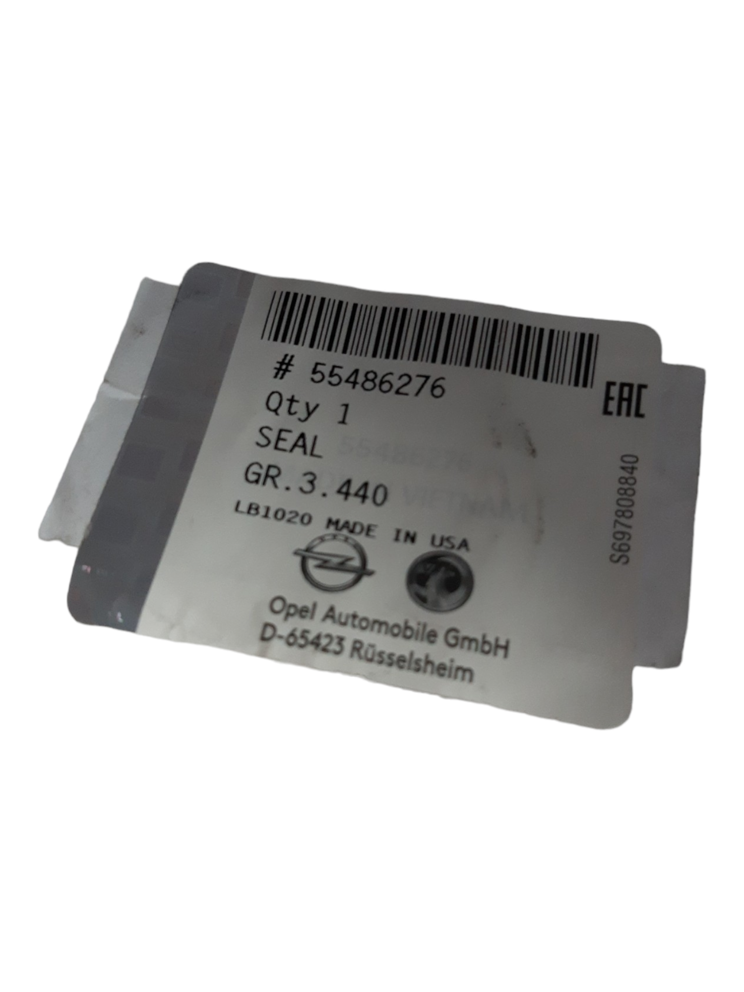 Genuine Vauxhall Throttle body gasket 55486276