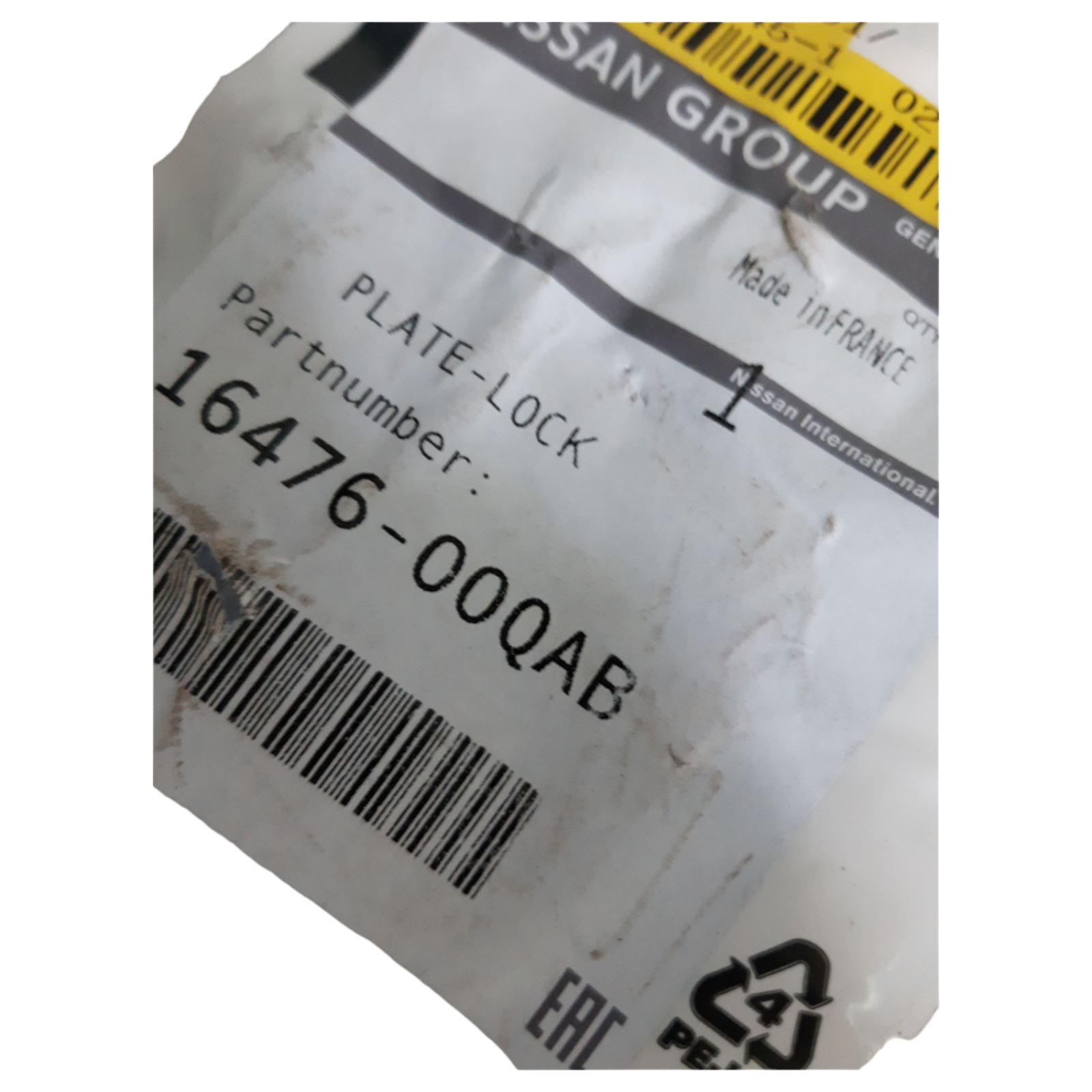 Genuine Nissan Turbocharger locking plate 1647600QAB