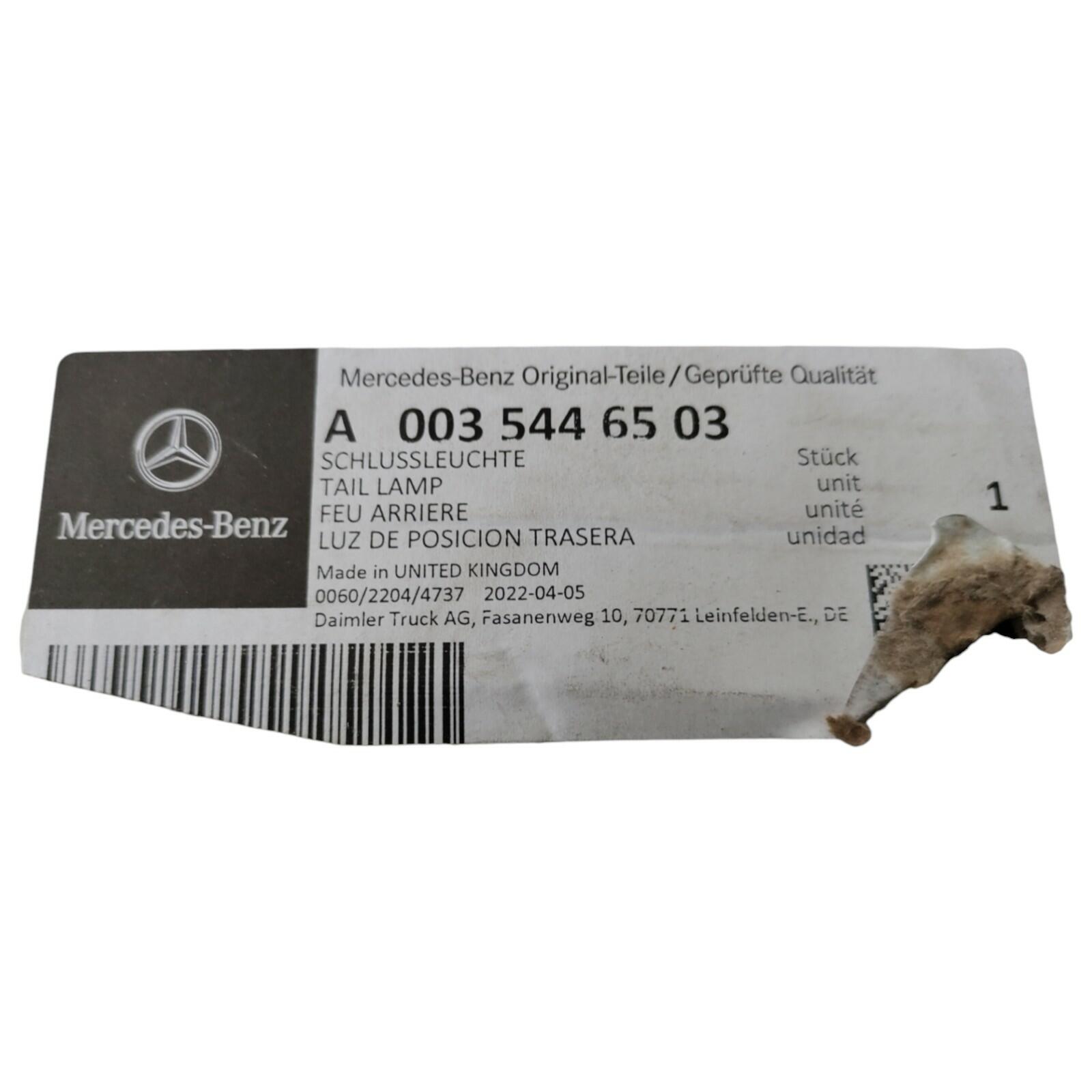 Genuine Mercedes LH NS Rear Lamp assembly (with number plate light ...