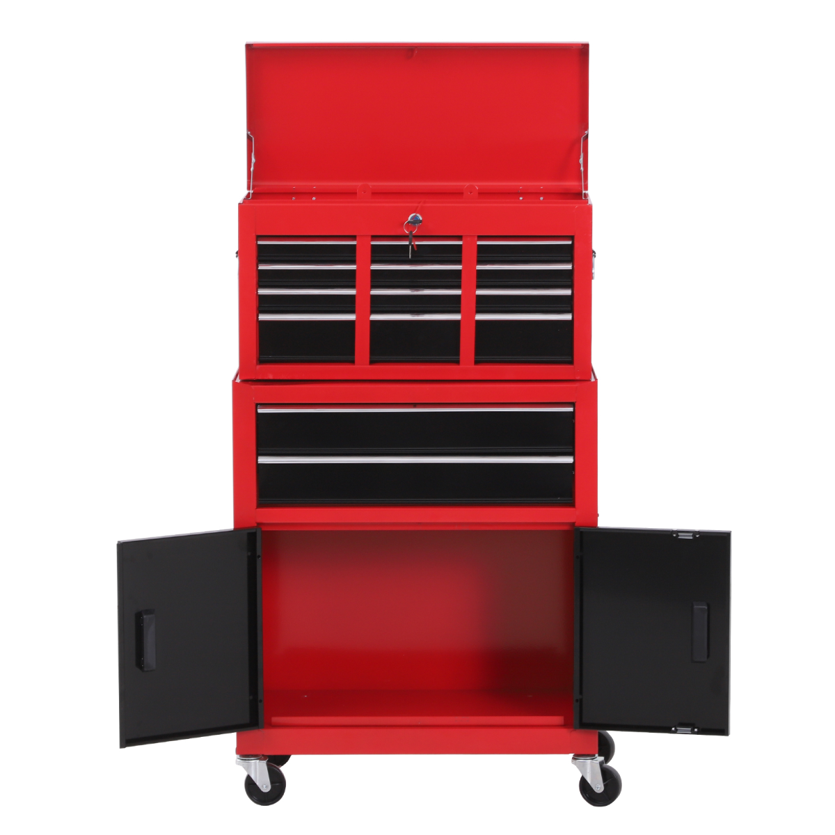 Portable Toolbox Tool Box Top Chest Cabinet Garage Storage Roll Cab Red ...