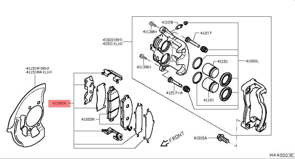 Nissan Navara NP300 D23M | Front Disc Brake Pad Hardware Kit ...