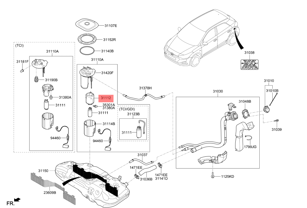 Hyundai i20 | Fuel Pump Filter | 31112C7000 | GFN Parts