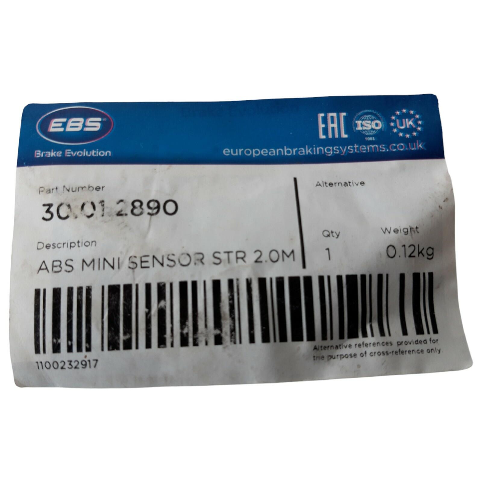 EBS Rear ABS Mini sensor (straight) 2.0m fits MAN TGM 30012890