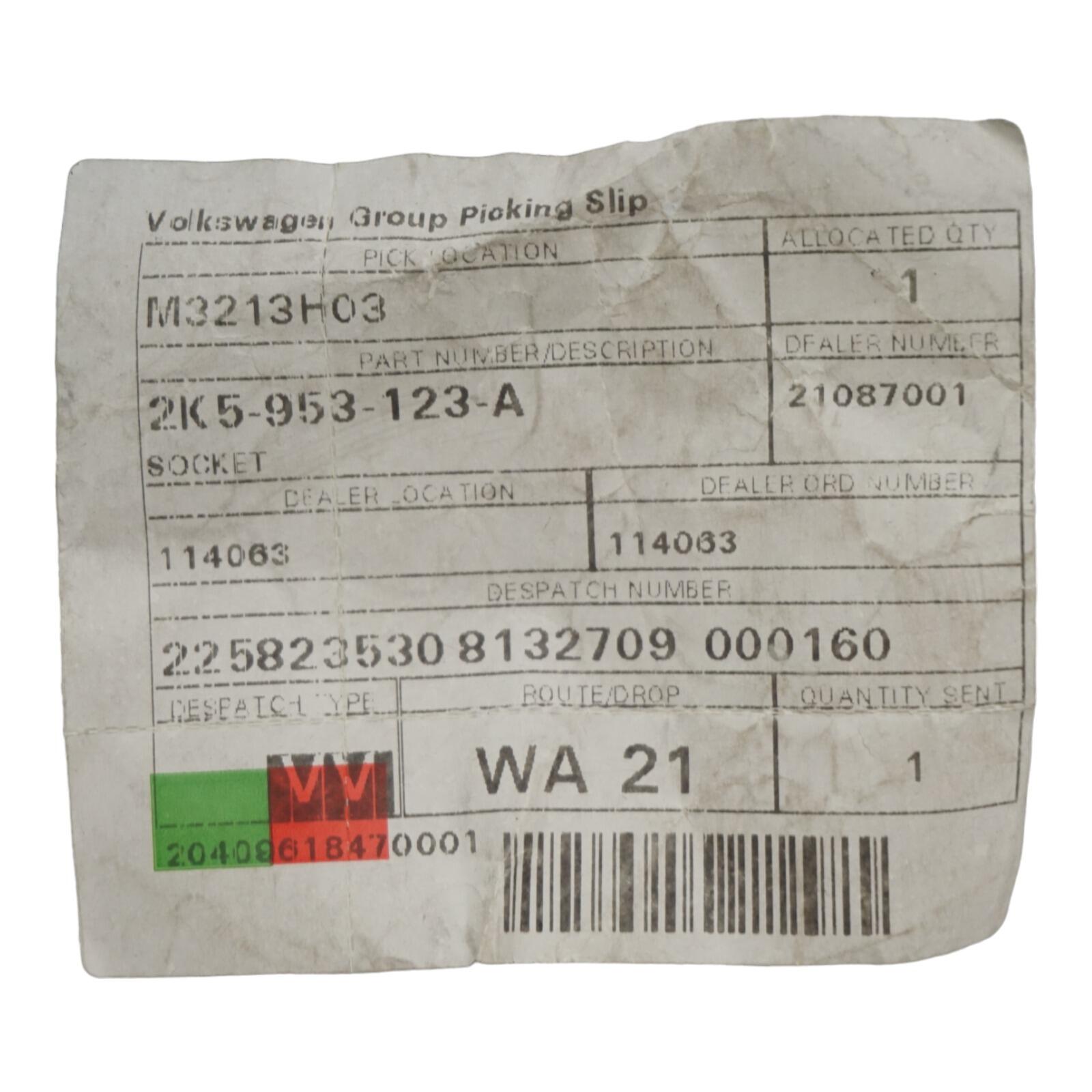 Genuine Volkswagen Caddy Polo Bulb Holder 2K5953123A