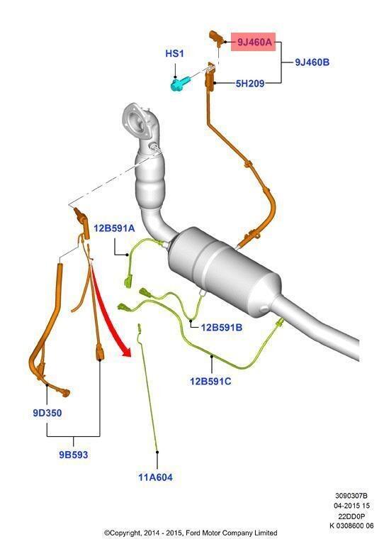 Ford | Exhaust Gas Pressure Sensor Assembly | 1876829 | GFN Parts