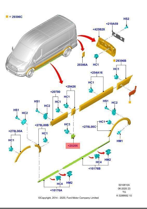 Ford Transit TTG / TTS | Side Moulding | 2120877 | GFN Parts