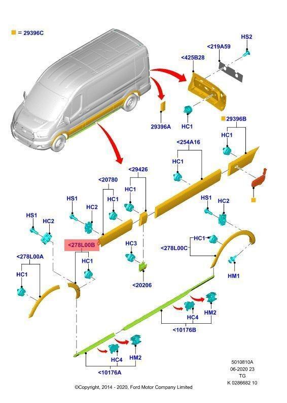 Ford Transit TTG | Grey RH Wheel Arch Air Deflector Moulding | 1844901 ...