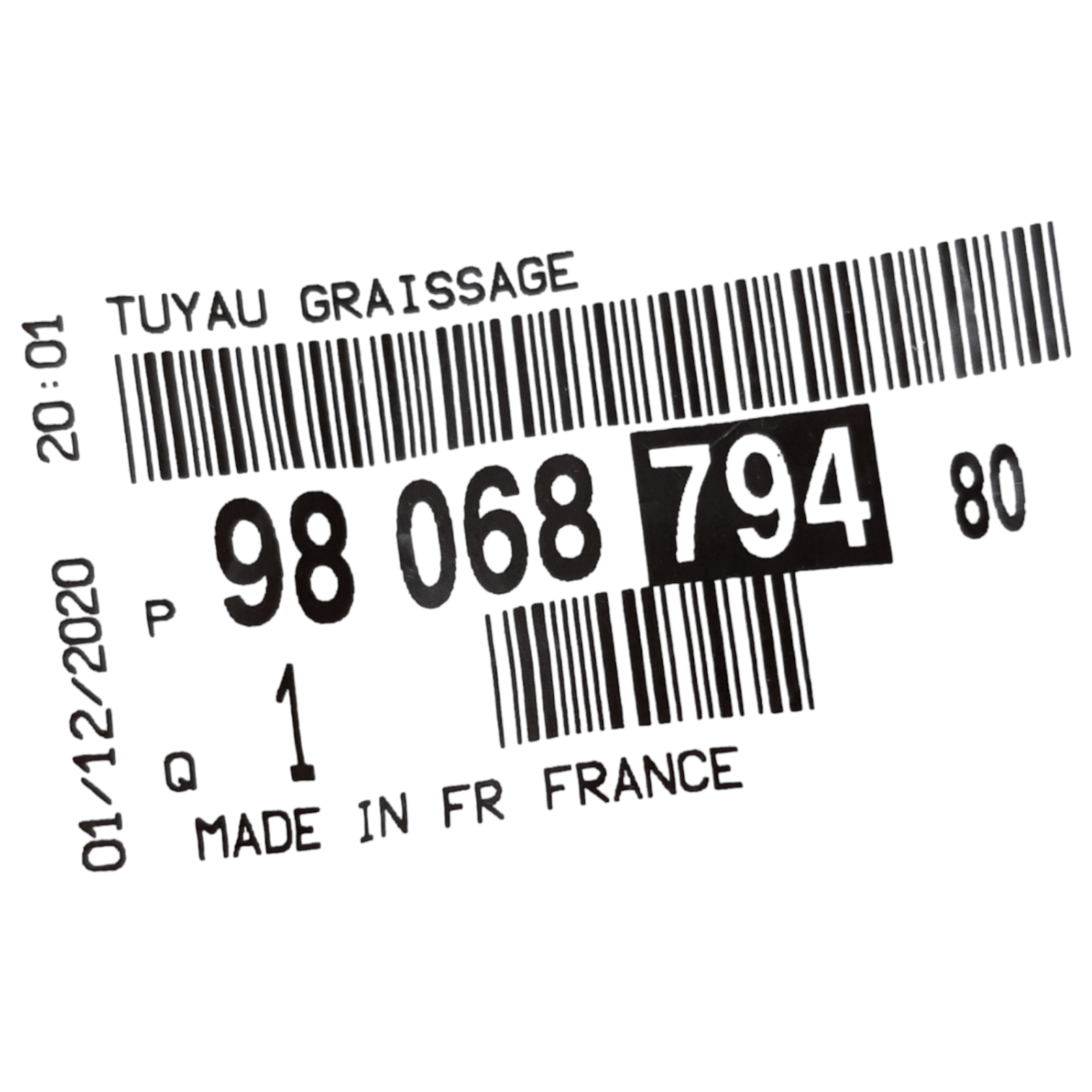 Genuine Peugeot Citroen Turbocharger Lubrication Pipe 9806879480