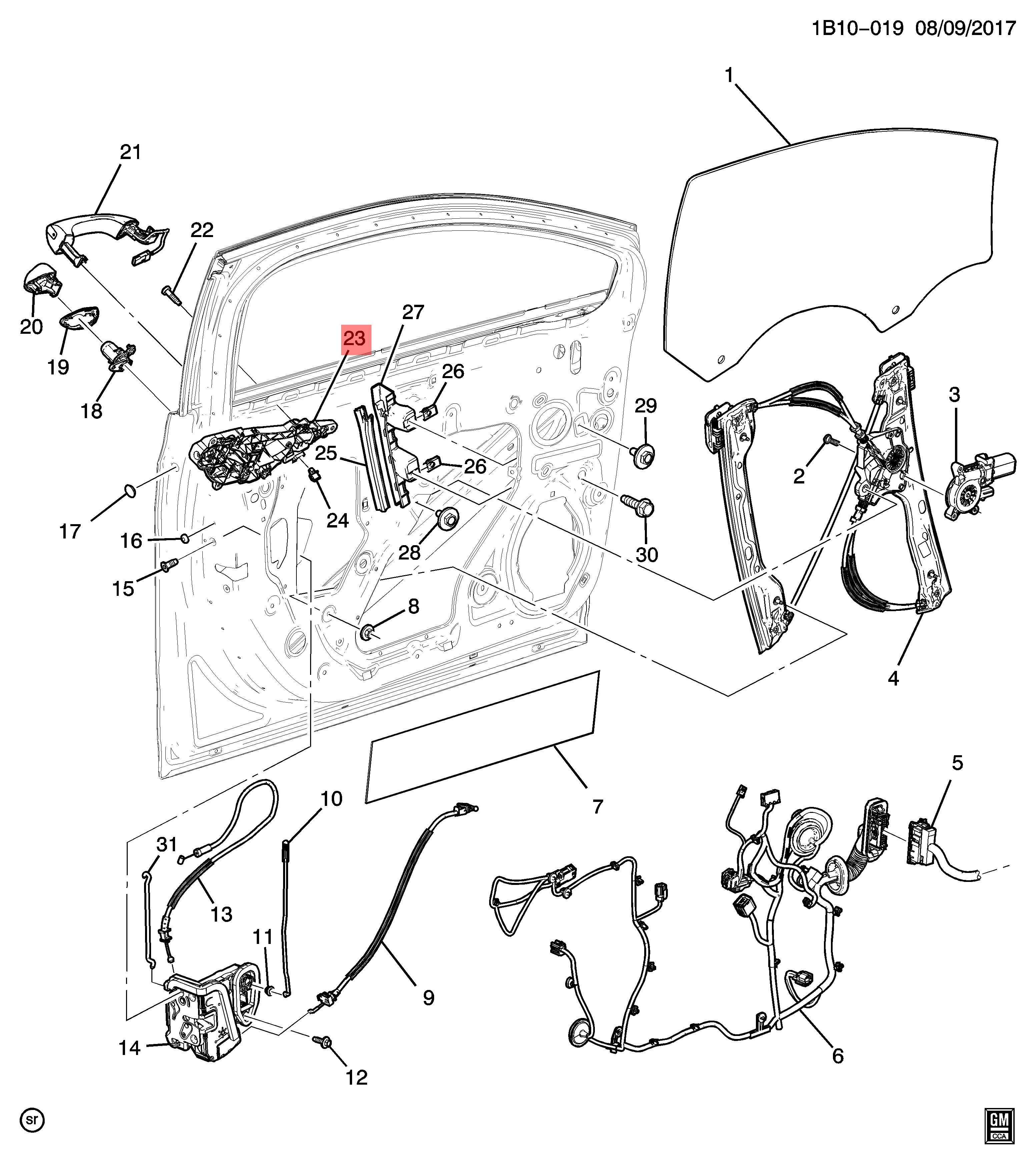 Vauxhall Astra K / Insignia B | Front LH Outer Door Handle Bracket ...