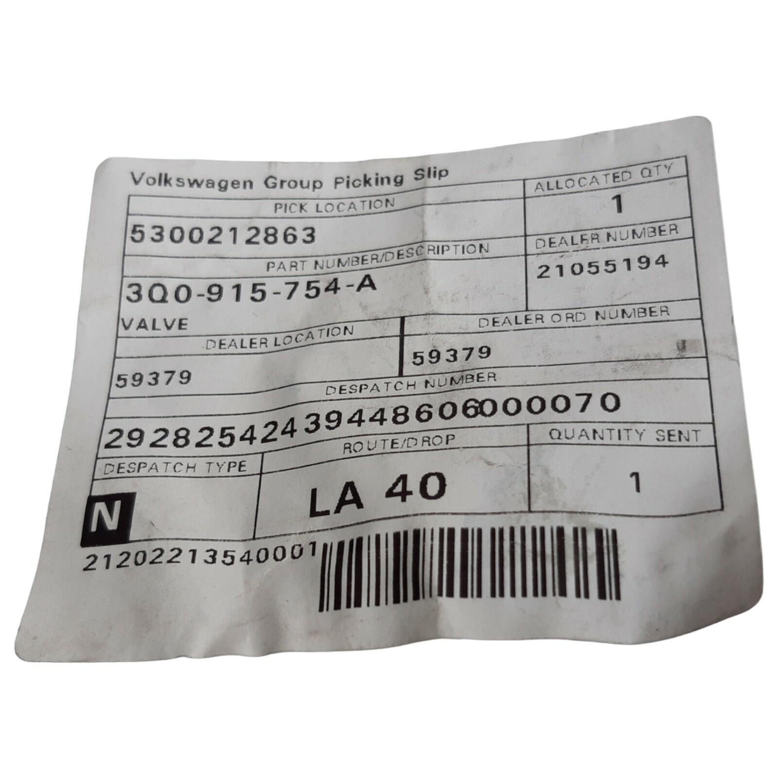 Genuine Audi SEAT Skoda Volkswagen Pressure relief valve 3Q0915754A