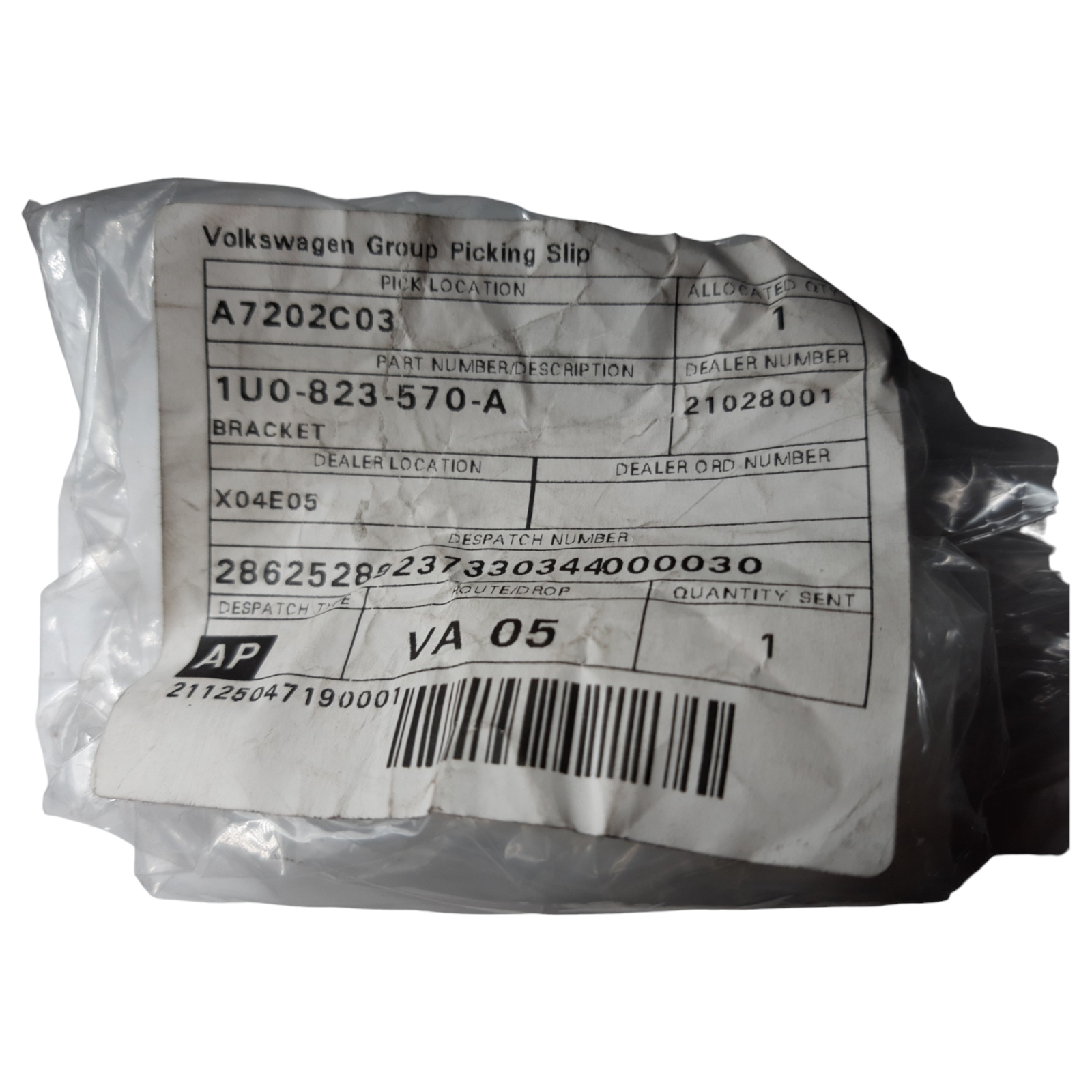 Genuine Skoda Bonnet stay bracket 1U0823570A