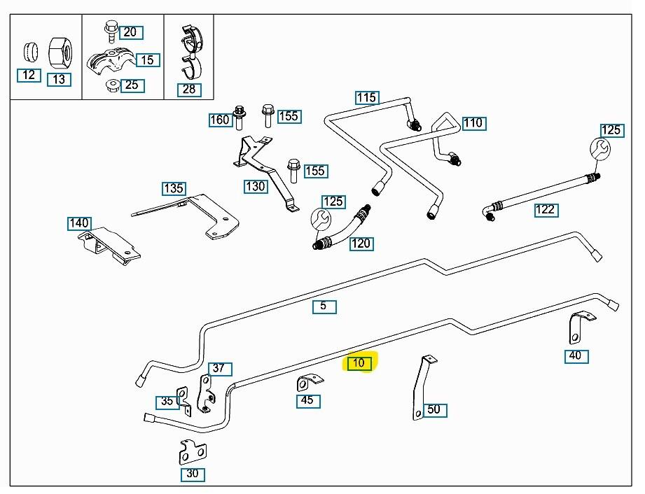 Genuine Mercedes Transmission cooling pipe A9615009491