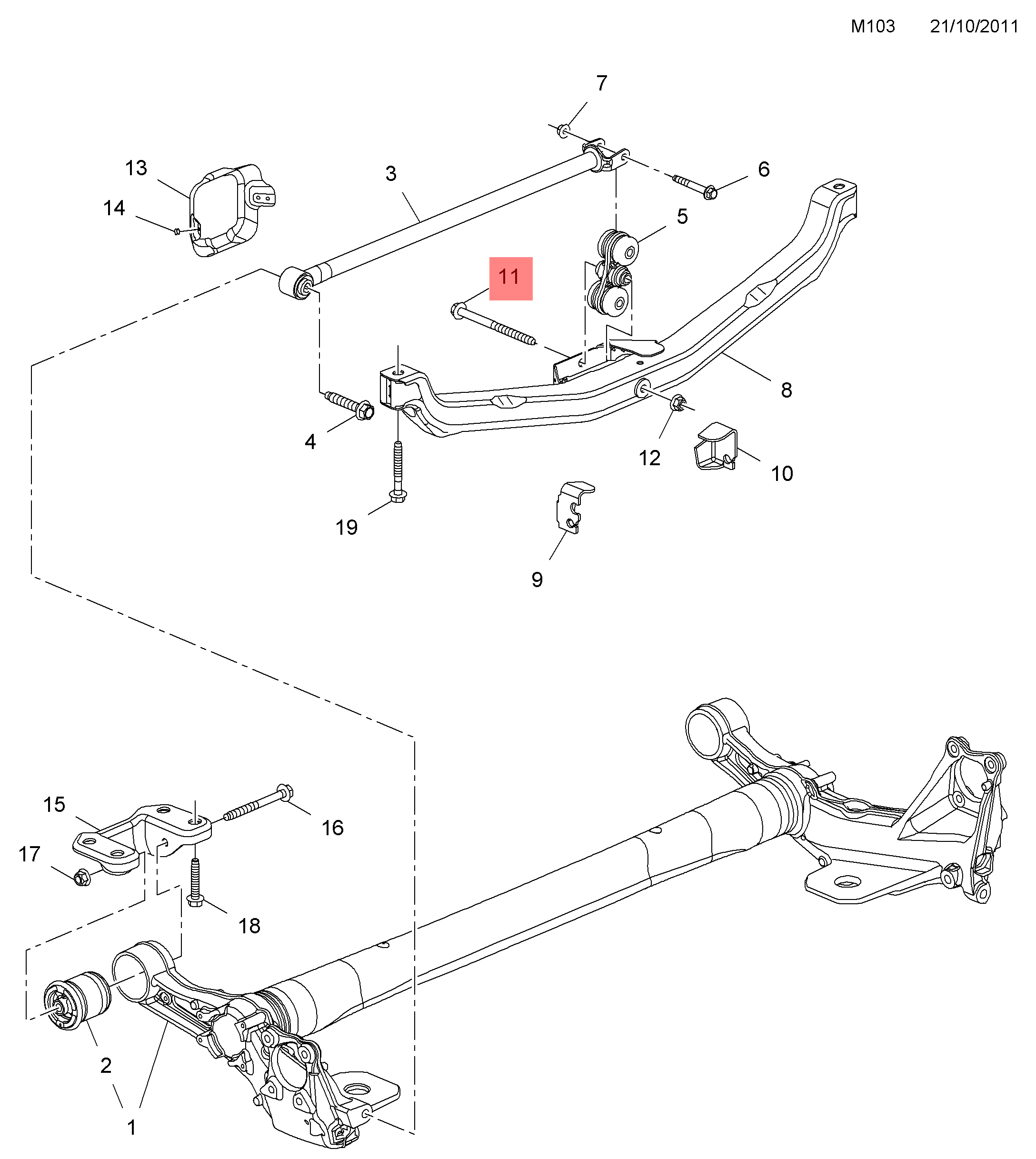Vauxhall | Torsion Beam Rear Axle Linkage Hex Screw M12 x 161 ...