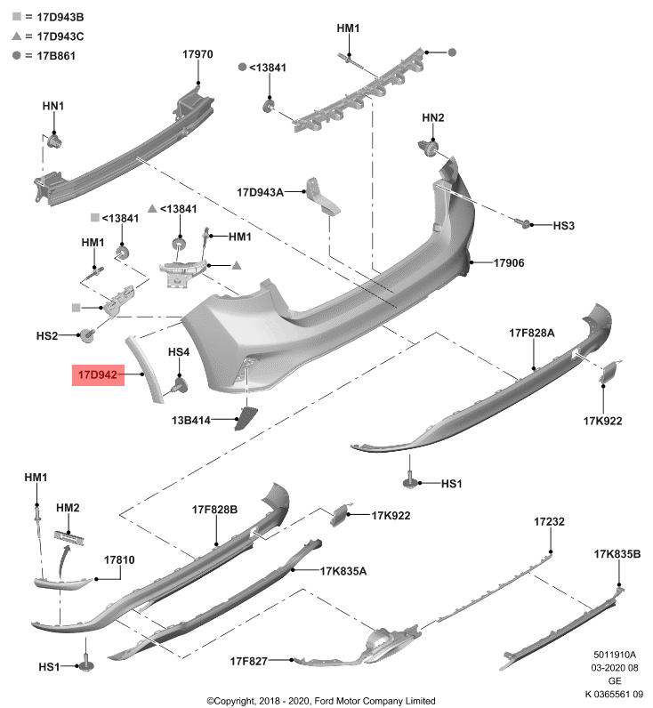 Ford Focus CGE | LH Rear Bumper Mounting Bracket | 2412628 | GFN Parts