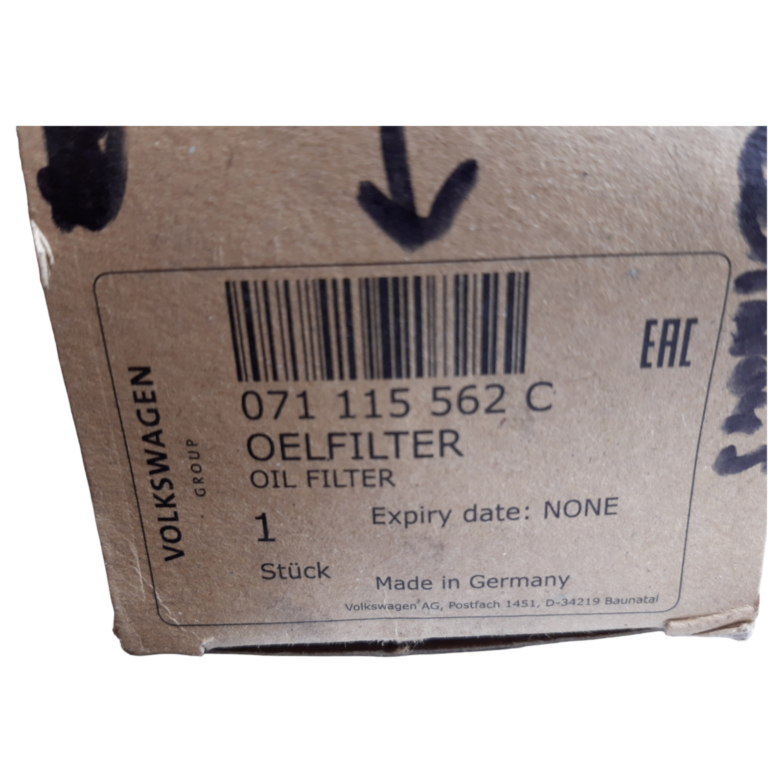 Genuine Audi SEAT Skoda Volkswagen Oil filter & seal 071115562C