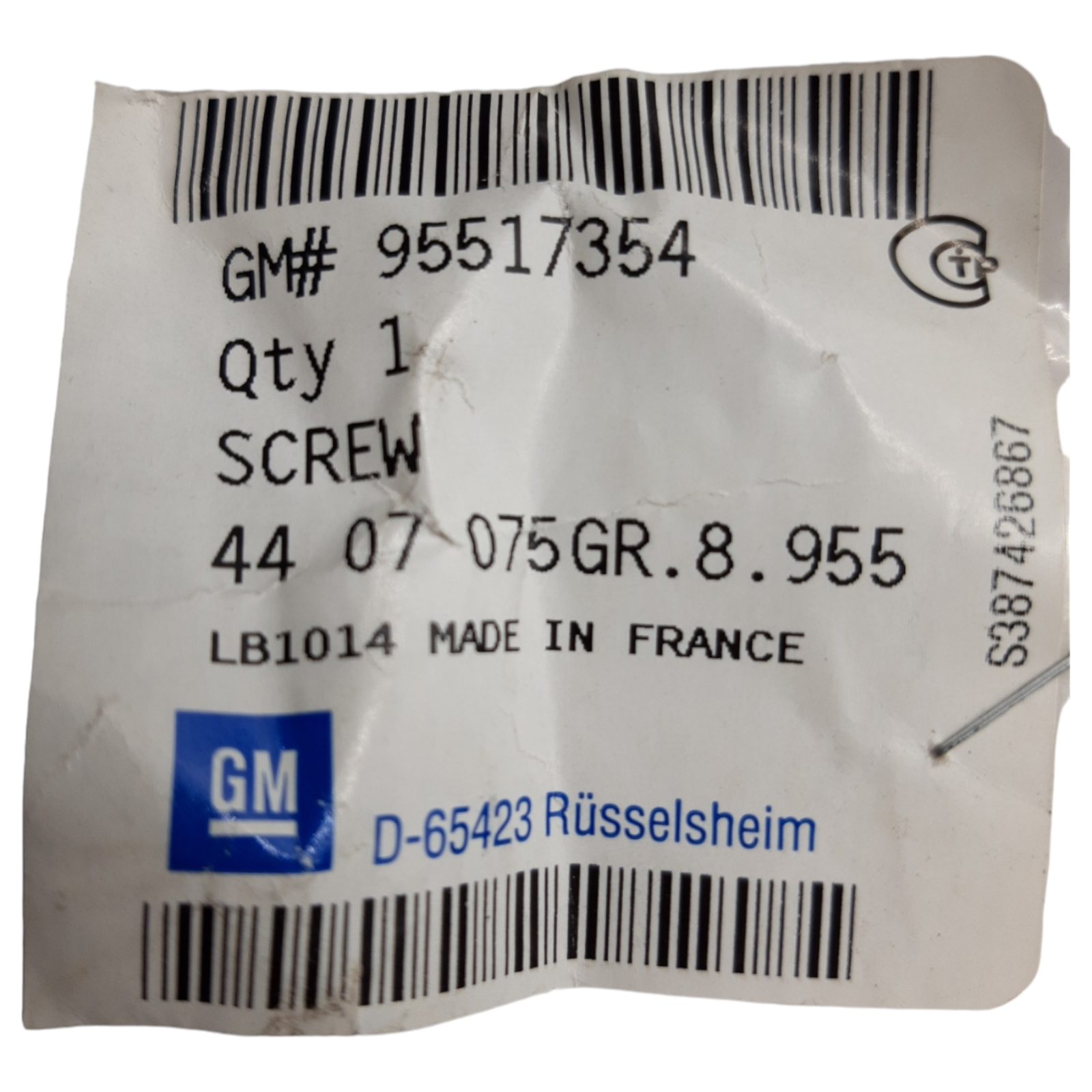 Genuine Vauxhall Seat frame screw 95517354