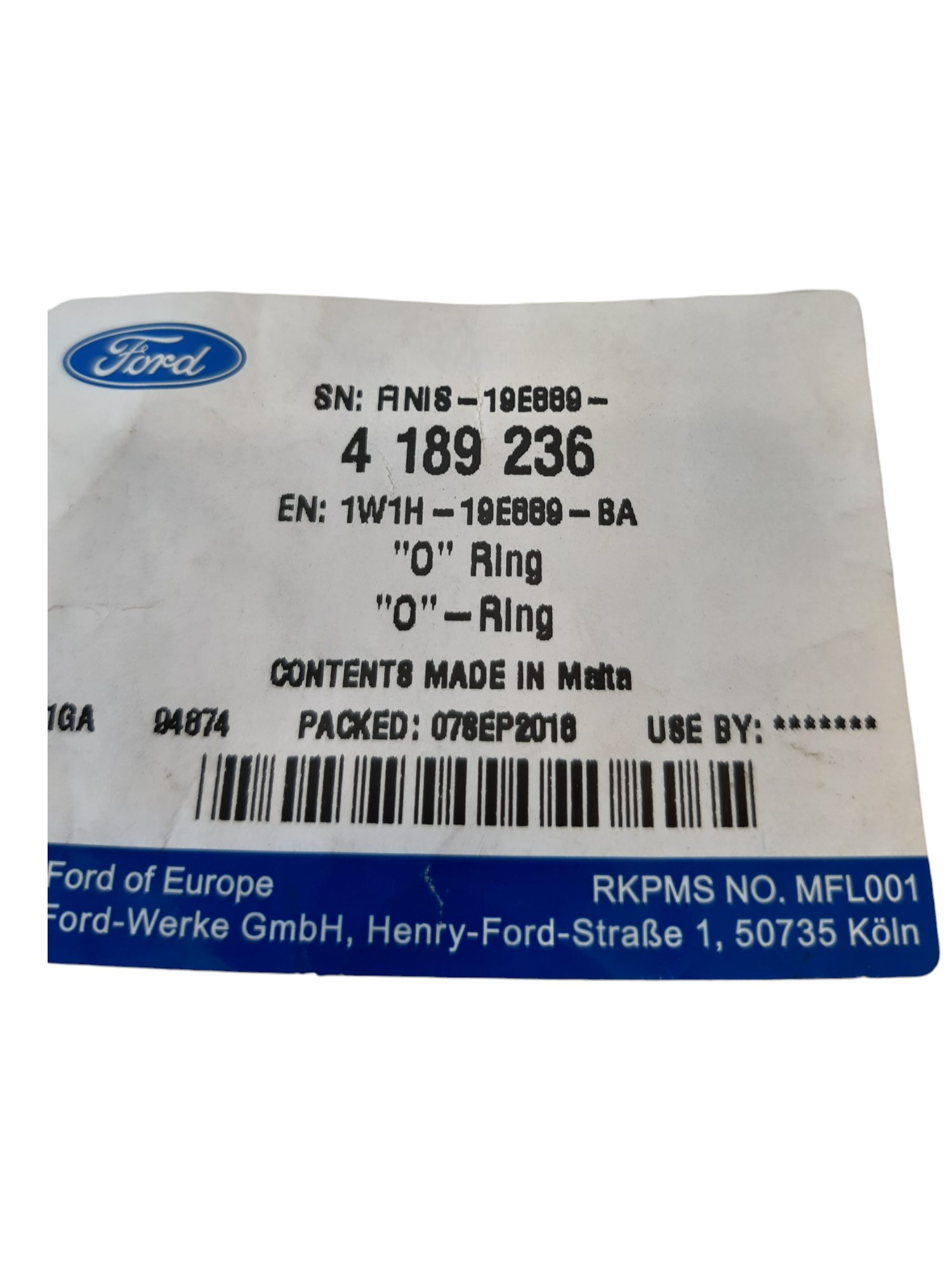 Genuine Ford Transit (TT9) Air conditioning O ring 4189236