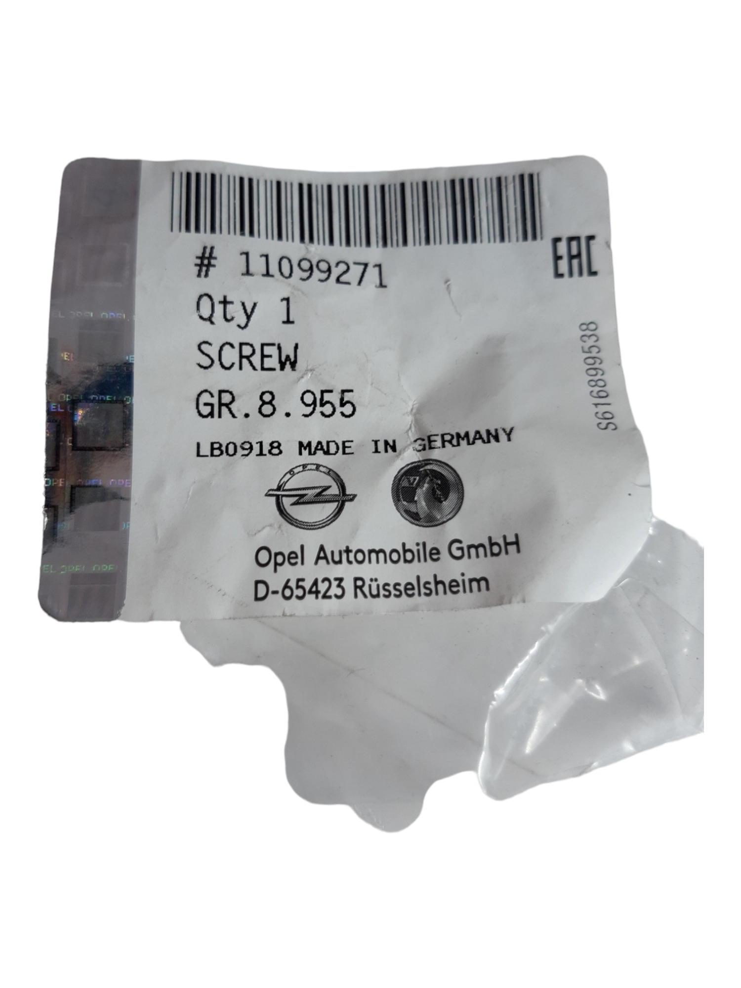 Vauxhall | M18 Screw Plug | 11099271 | GFN Parts