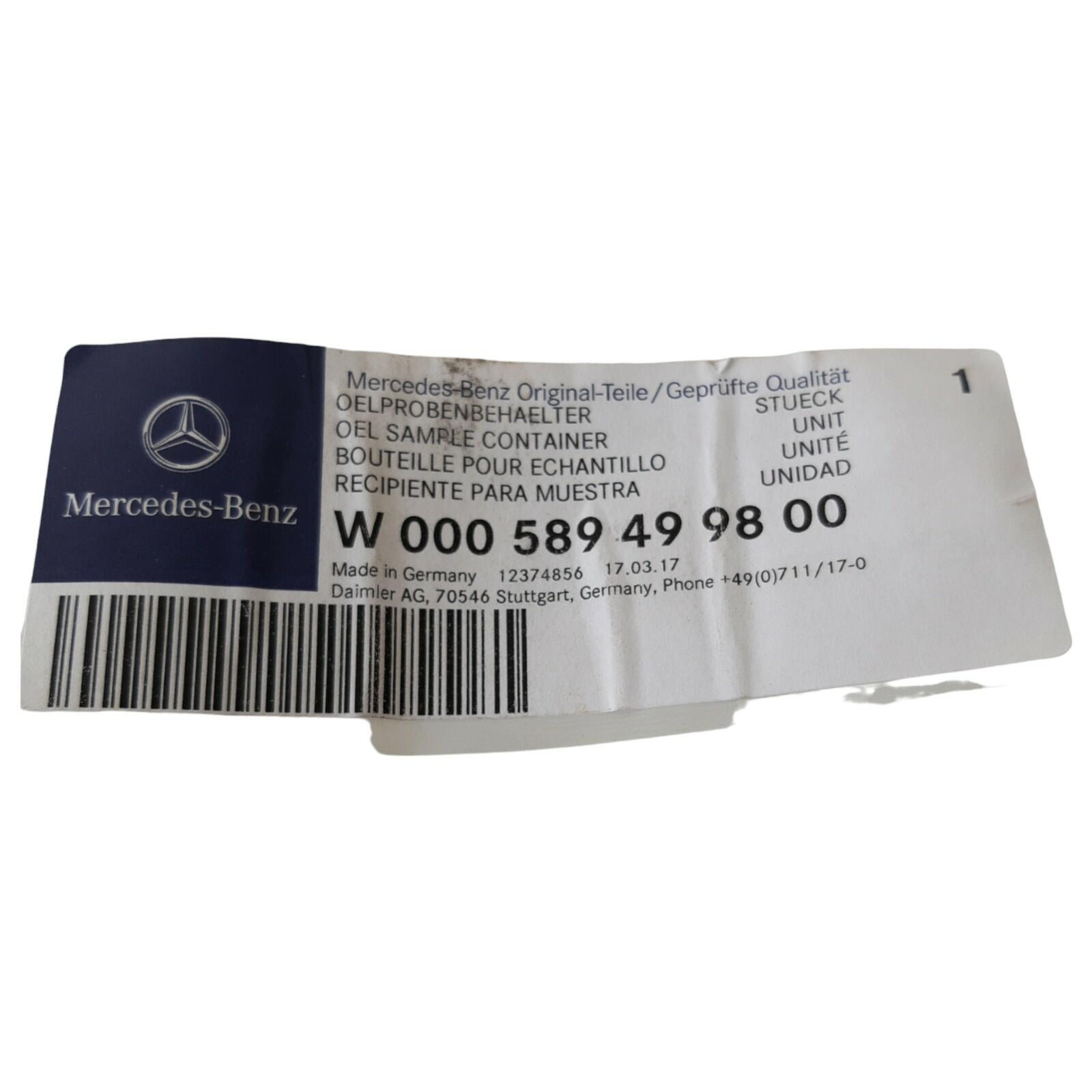 Genuine Mercedes Oil Sample Bottle W000589499800