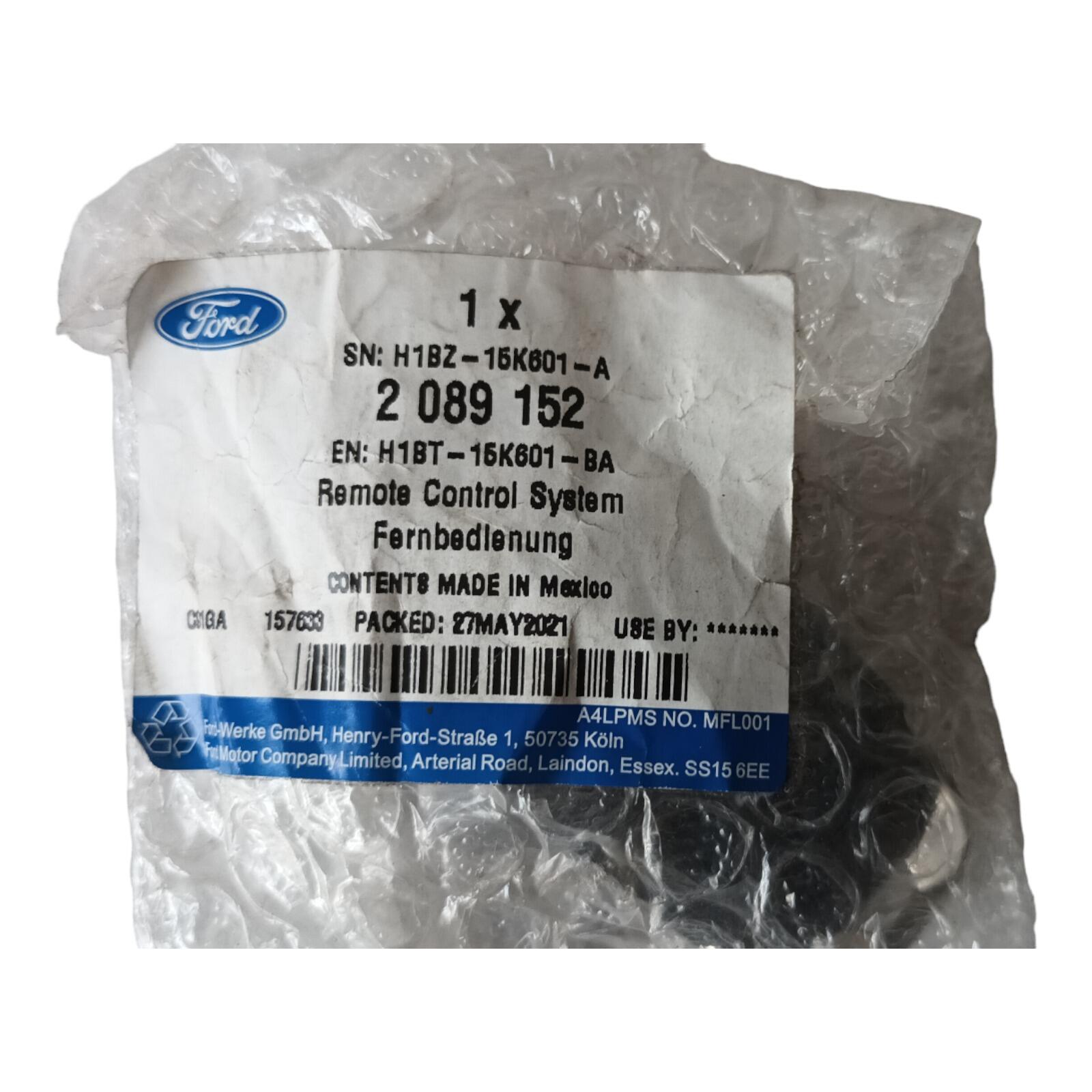 Genuine Ford Fiesta CE1 Remote Control Fob 2089152 H1BT15K601BA – VIN ...
