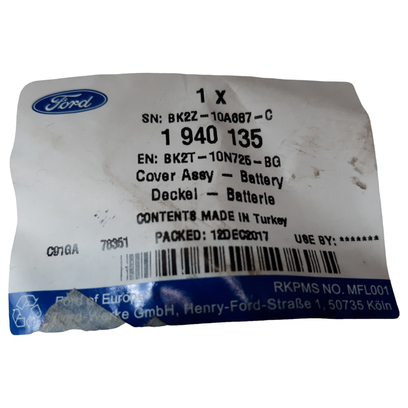 Ford Transit Tourneo Custom TTF | Battery Cover Assembly | 1940135 ...