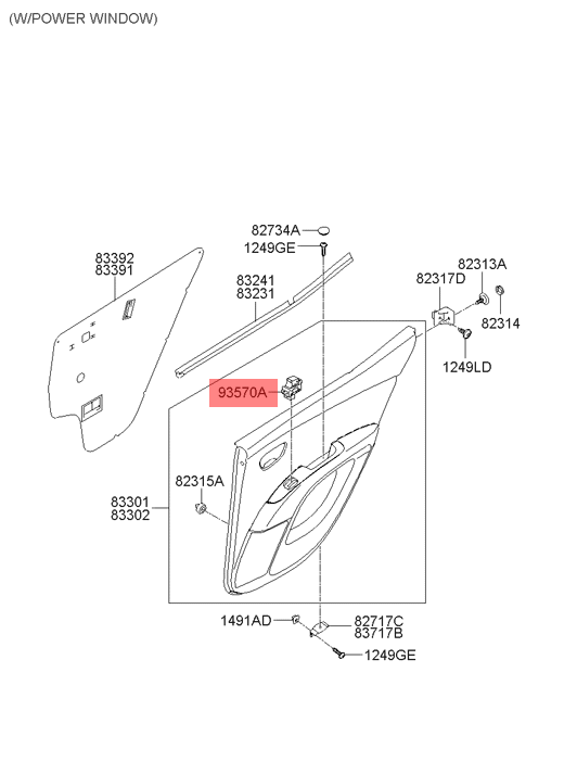 Hyundai i10 Power Window Switch Assembly 935800X0004X