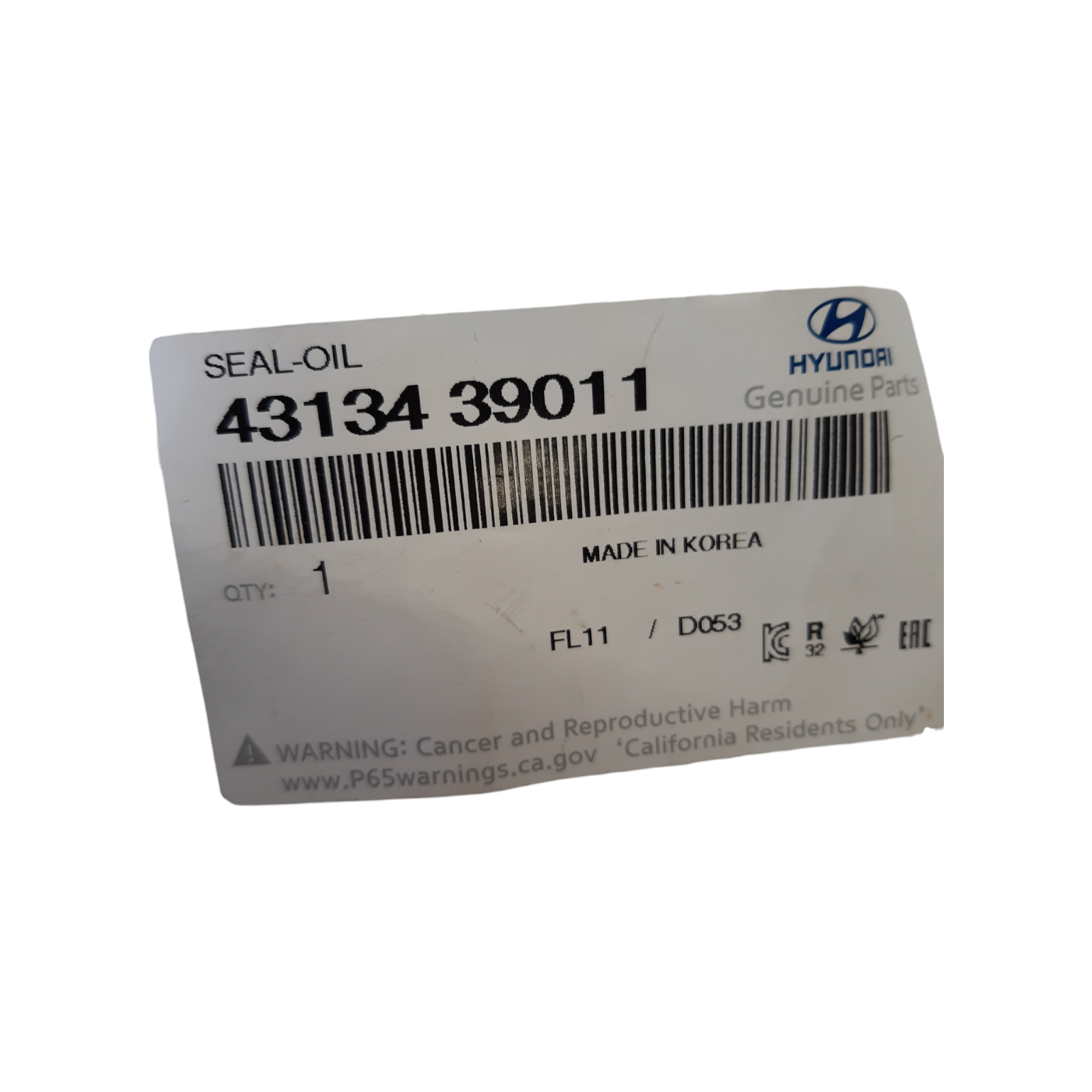 Genuine Hyundai i10 KIA Picanto Transmission shaft oil seal 4313439011