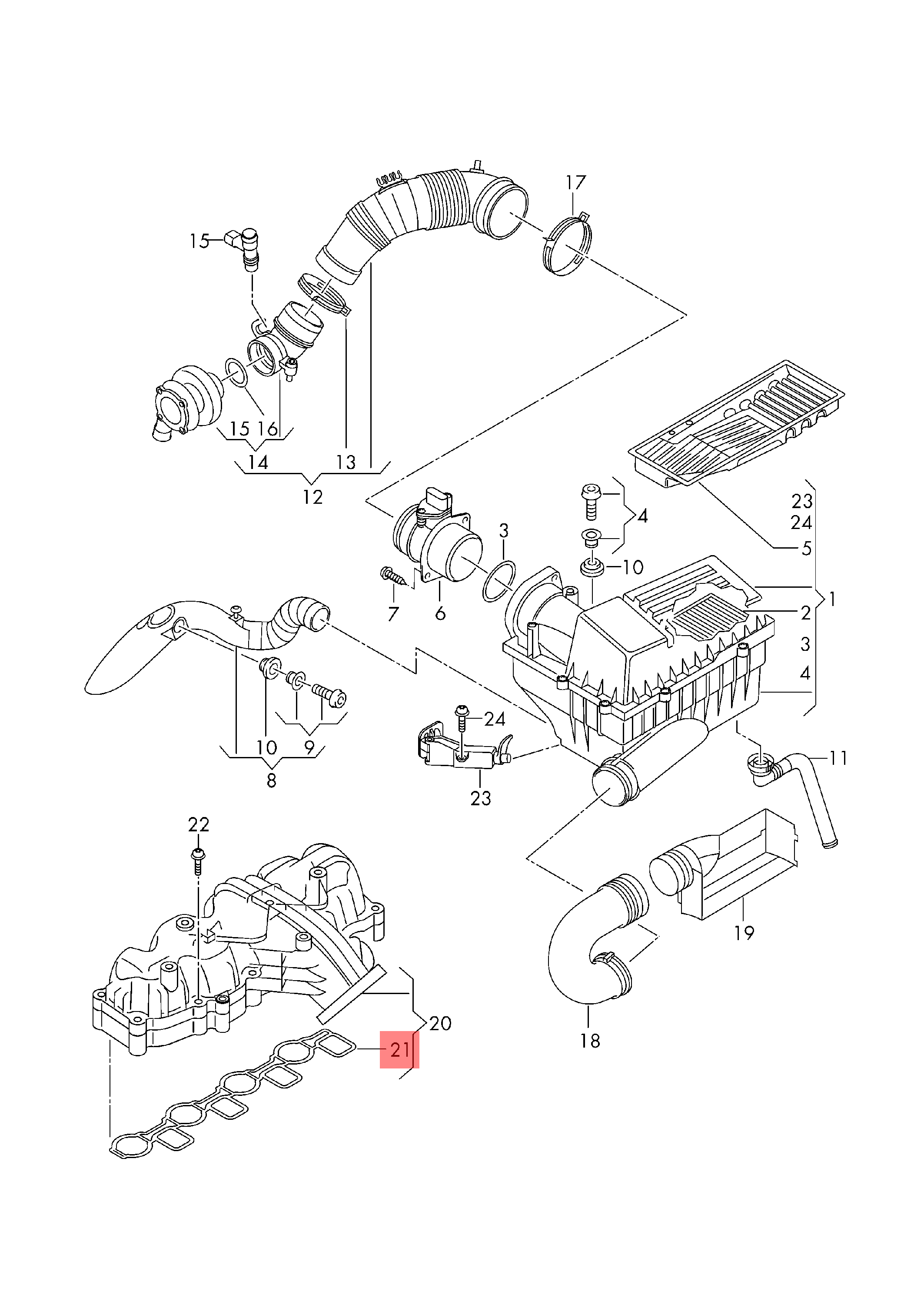Volkswagen | Intake Connection Seal | 03L129717E | GFN Parts