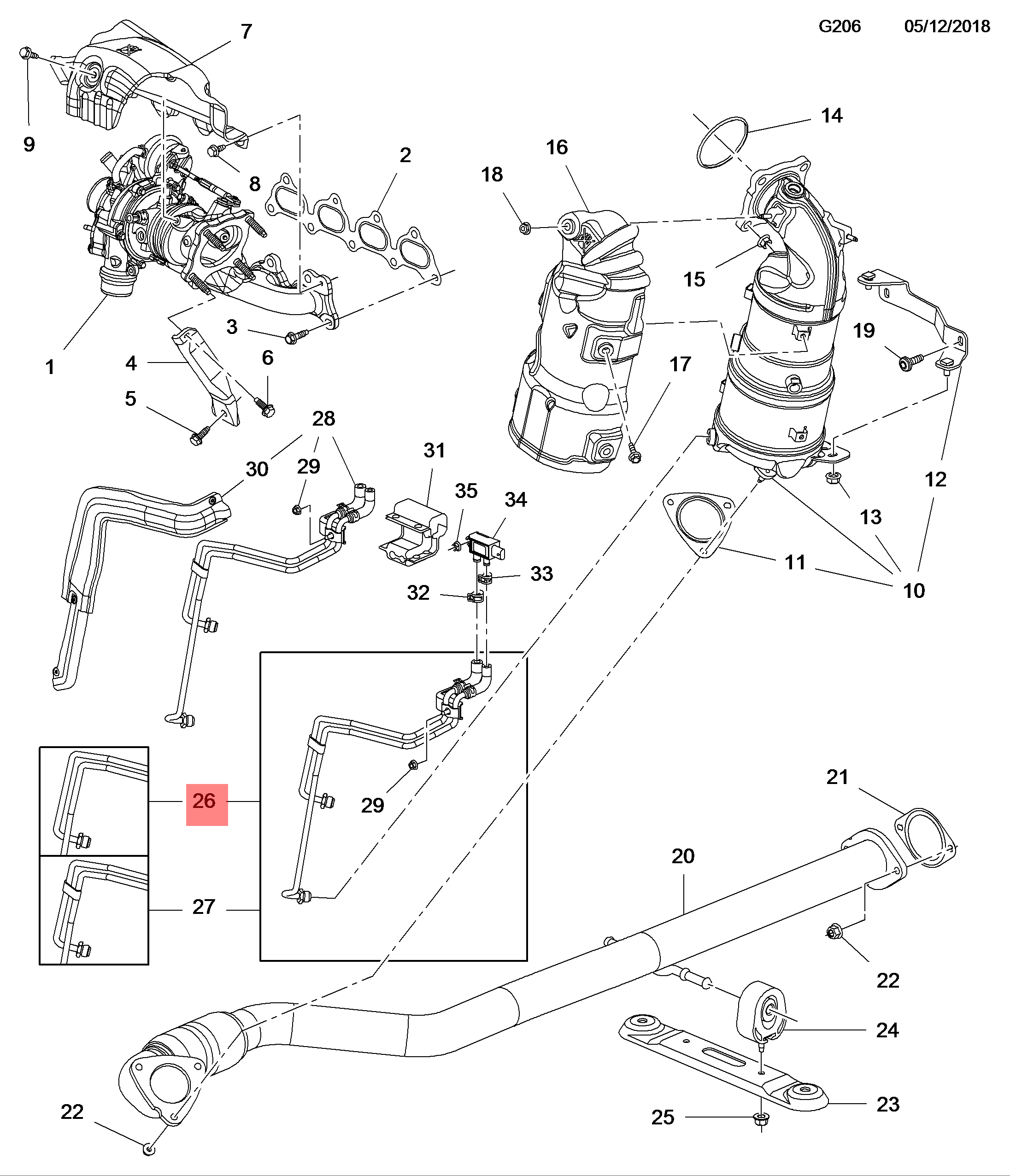 Vauxhall Astra K / Zafira C | Exhaust Pressure Difference Sensor Hose ...