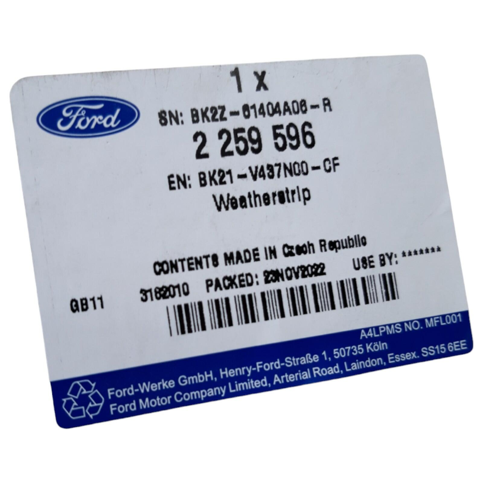 Genuine Ford Custom Mk1 Rear Door Weatherstrip 2013-2023 2259596 – VIN
