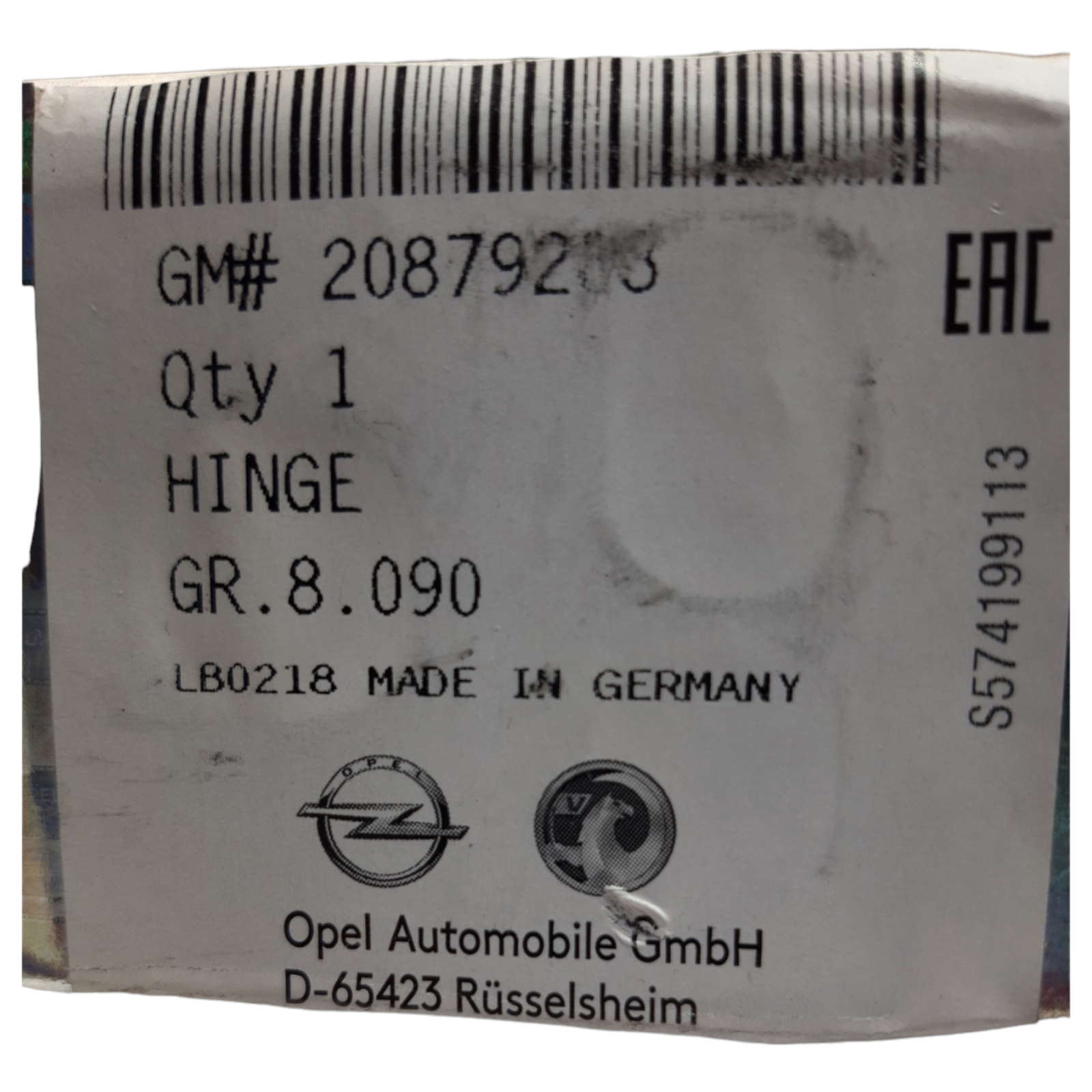 Vauxhall Astra J / Cascada | RH Bonnet Hinge Assembly | 20879203 | GFN ...