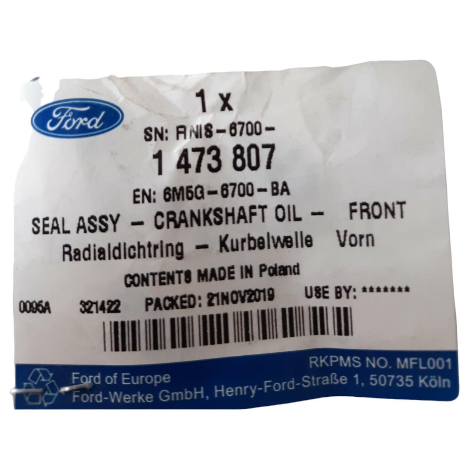 Genuine Ford Front crankshaft oil seal 1473807 6M5G6700BA