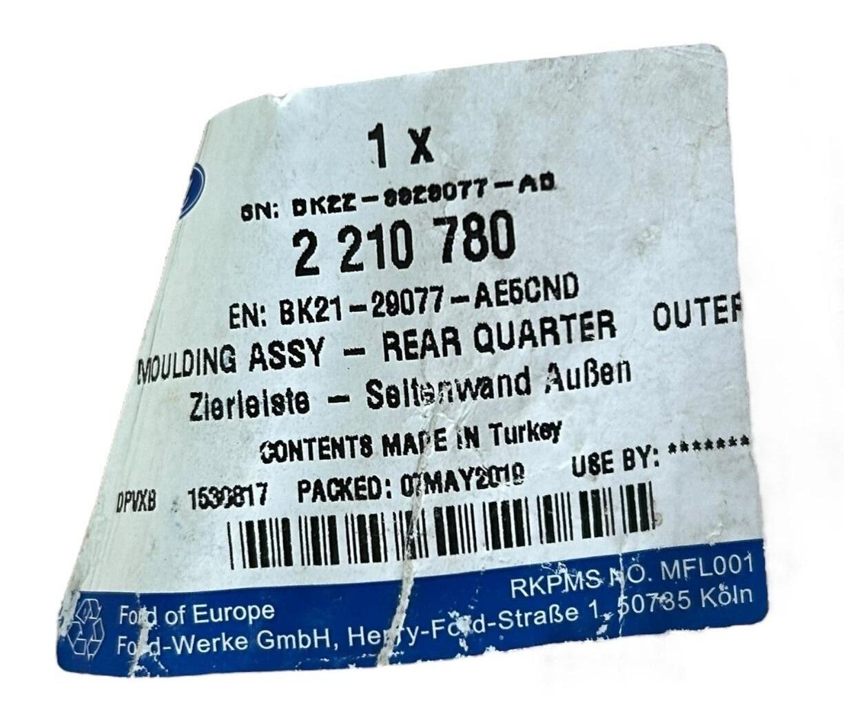 Genuine Ford Transit / Tourneo Custom TTF LH NS Rear quarter moulding ...