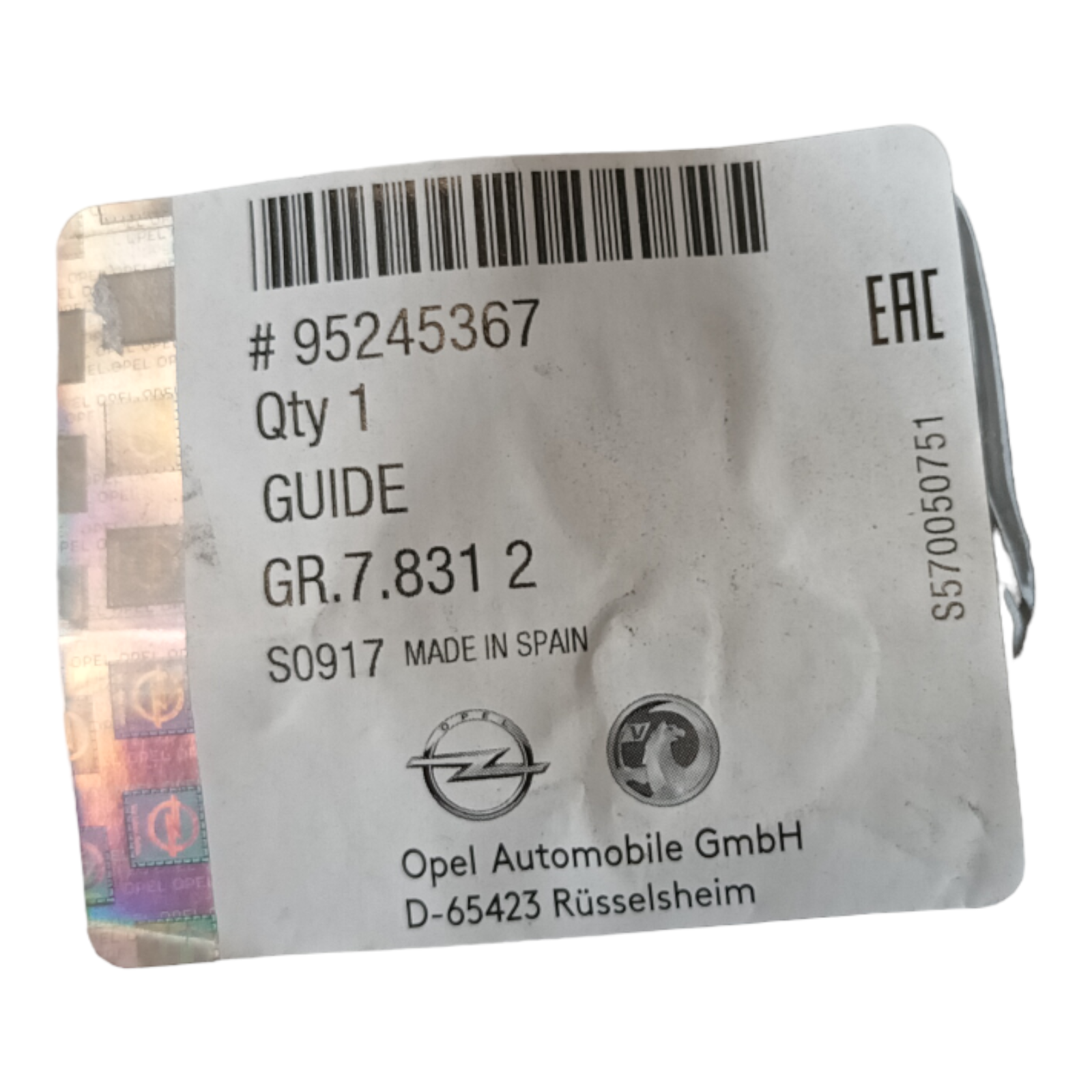 Vauxhall Mokka / Mokka X | Front RH Bumper Mounting Guide | 95245367 ...