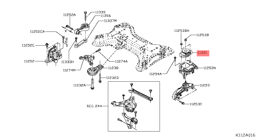 Nissan | Juke Qashqai X-Trail LH NS Engine Mount Insulato...