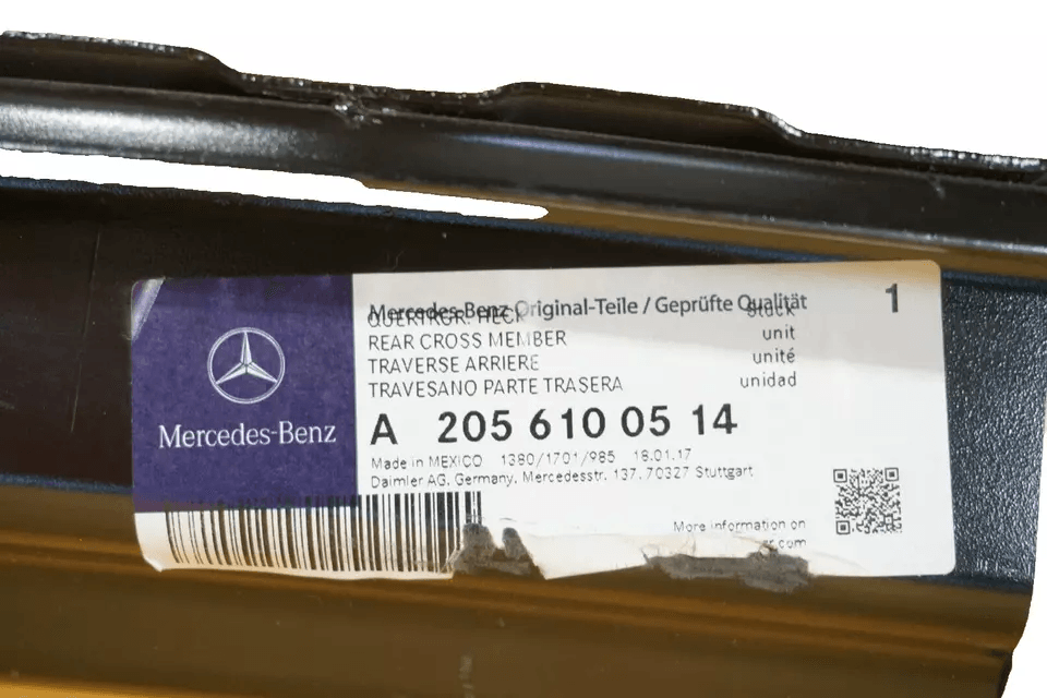 Genuine Mercedes C CLASS W205 REAR BUMPER REINFORCER A2056100514 – VIN