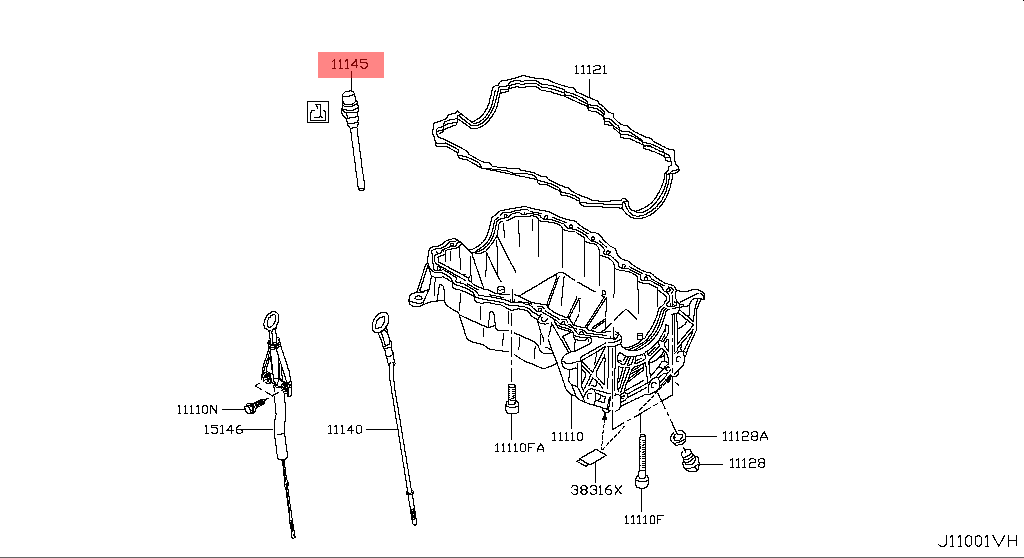 Nissan | Oil Level Sensor Assembly | 1114500Q0R | GFN Parts
