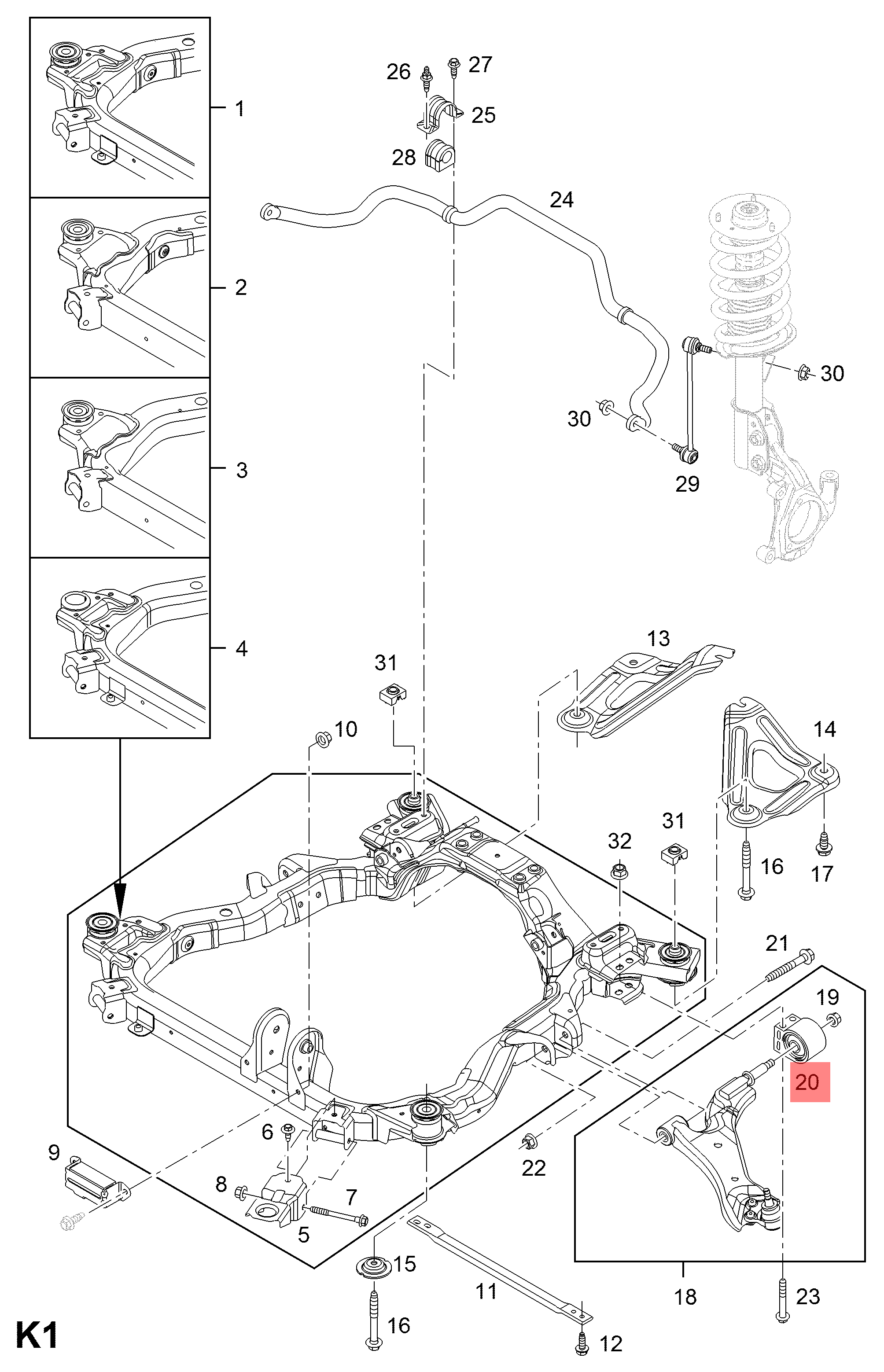 Genuine Vauxhall Control Arm Damper Bush 20946159