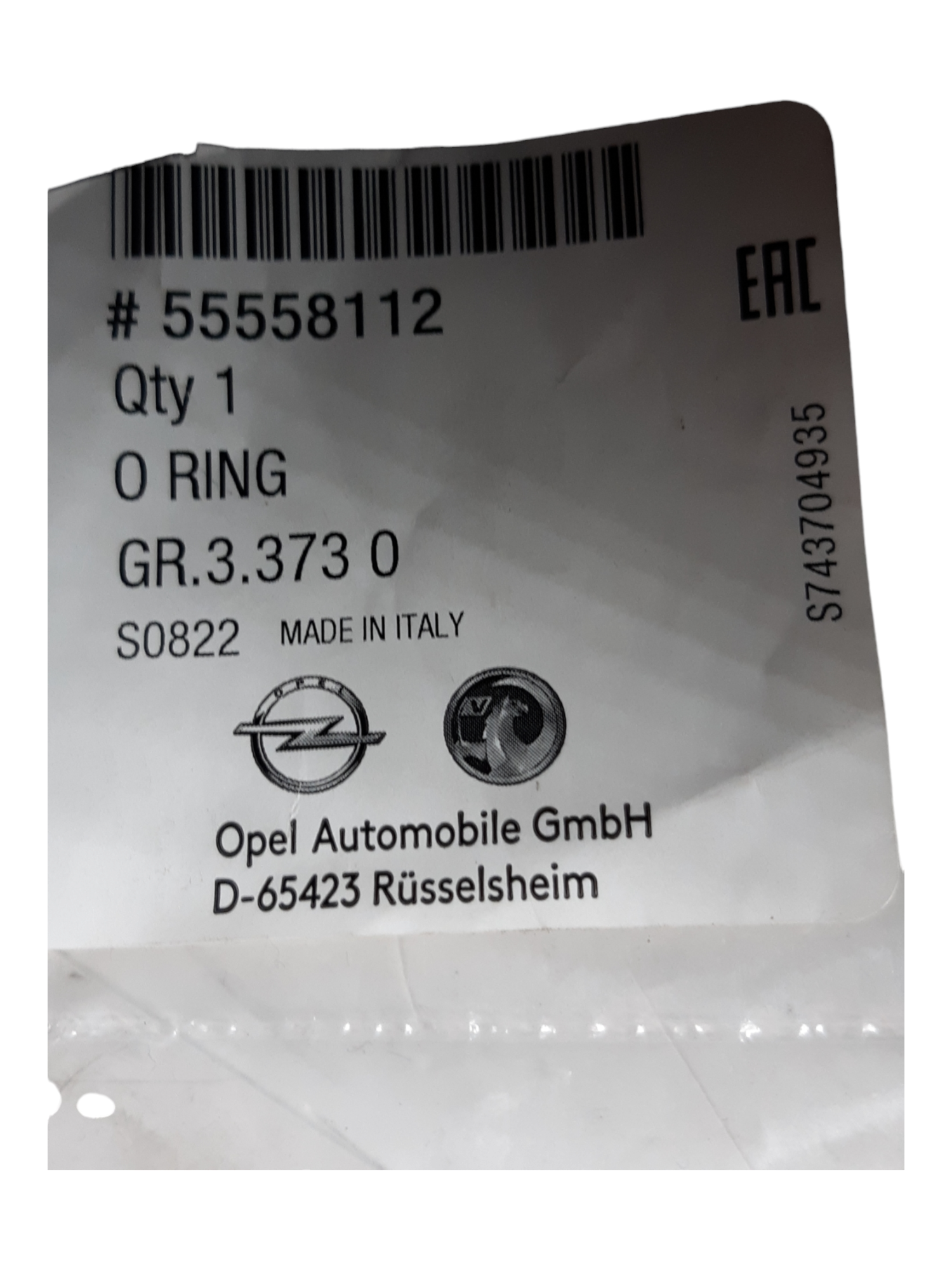 Vauxhall | 5.7mm Ring Seal | 55558112 | GFN Parts